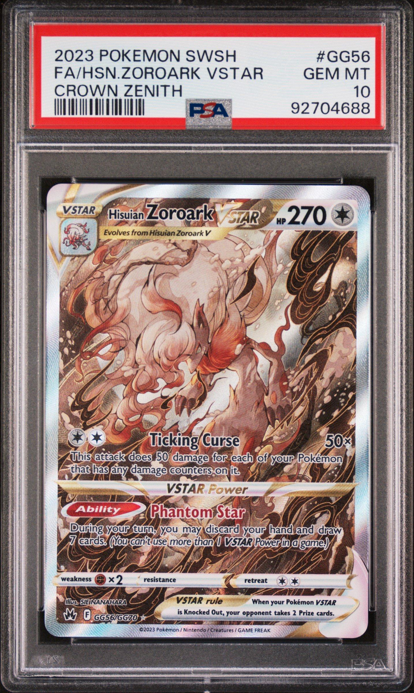 2023 Pokemon Sword And Shield Crown Zenith Gg56 Full Art/hisuian Zoroark Vstar PSA 10 | GameStop