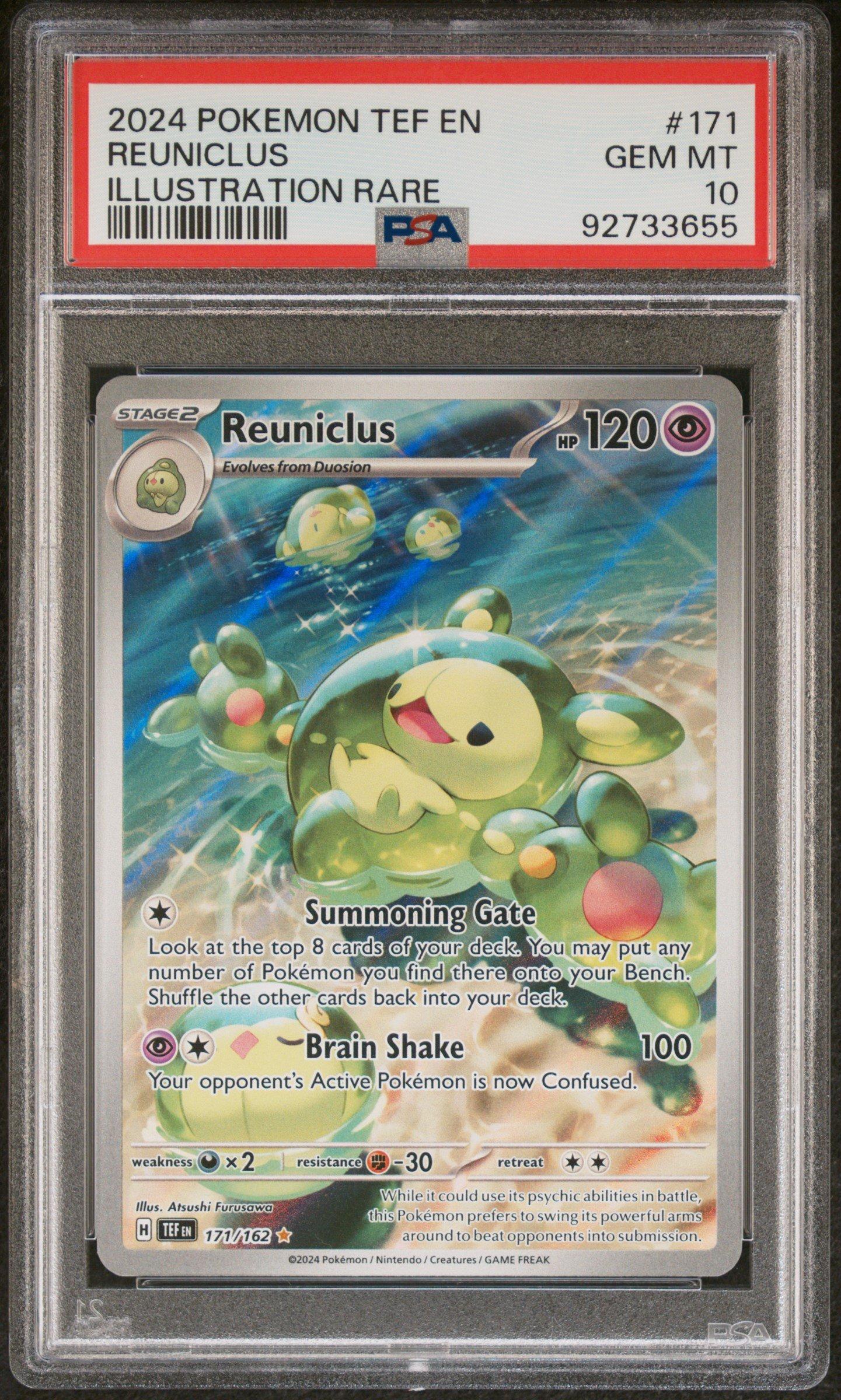2024 Pokemon Tef En-temporal Forces 171 Reuniclus Illustration Rare PSA ...
