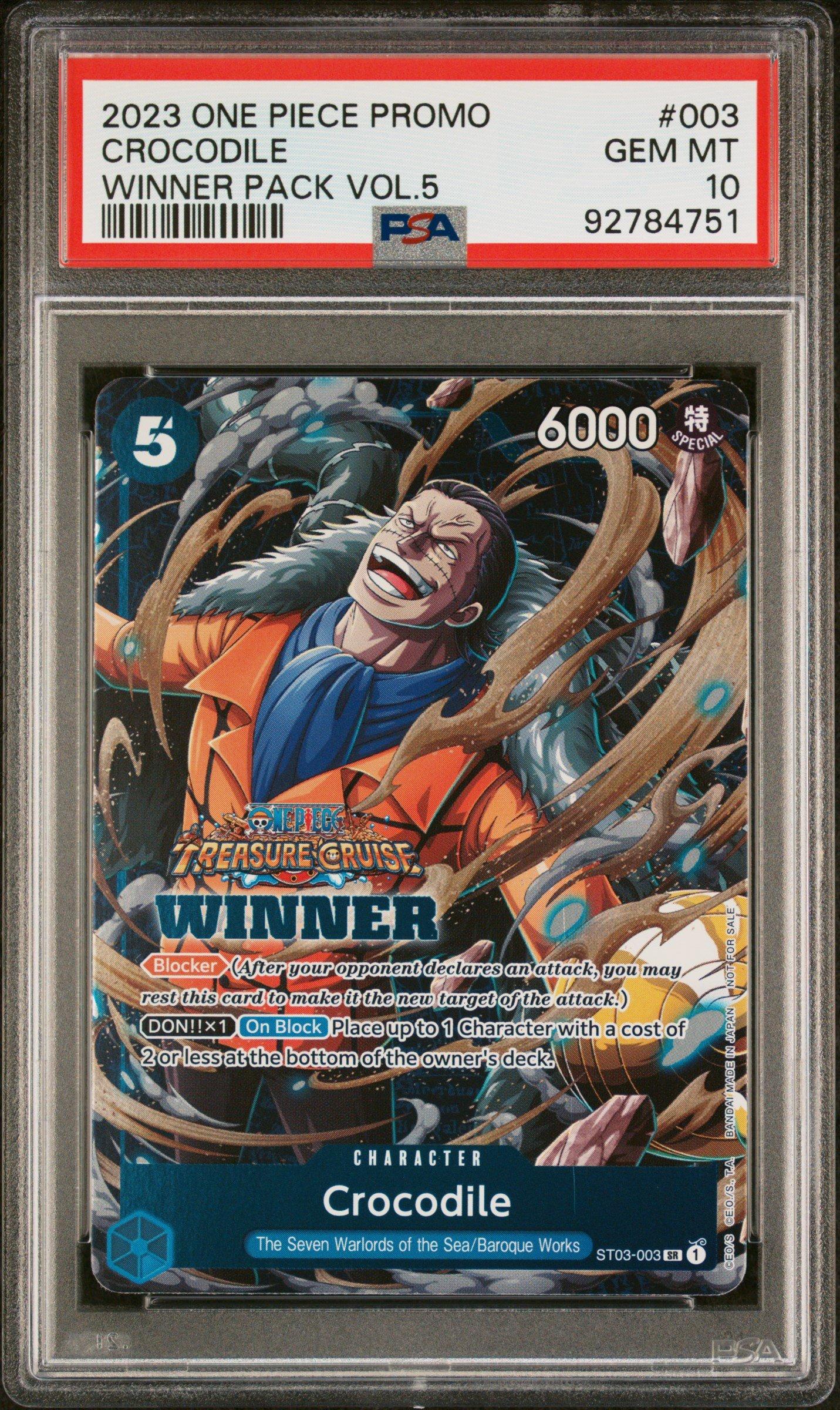 2023 One Piece Promos 003 Crocodile Winner Pack Vol.5 PSA 10 | GameStop