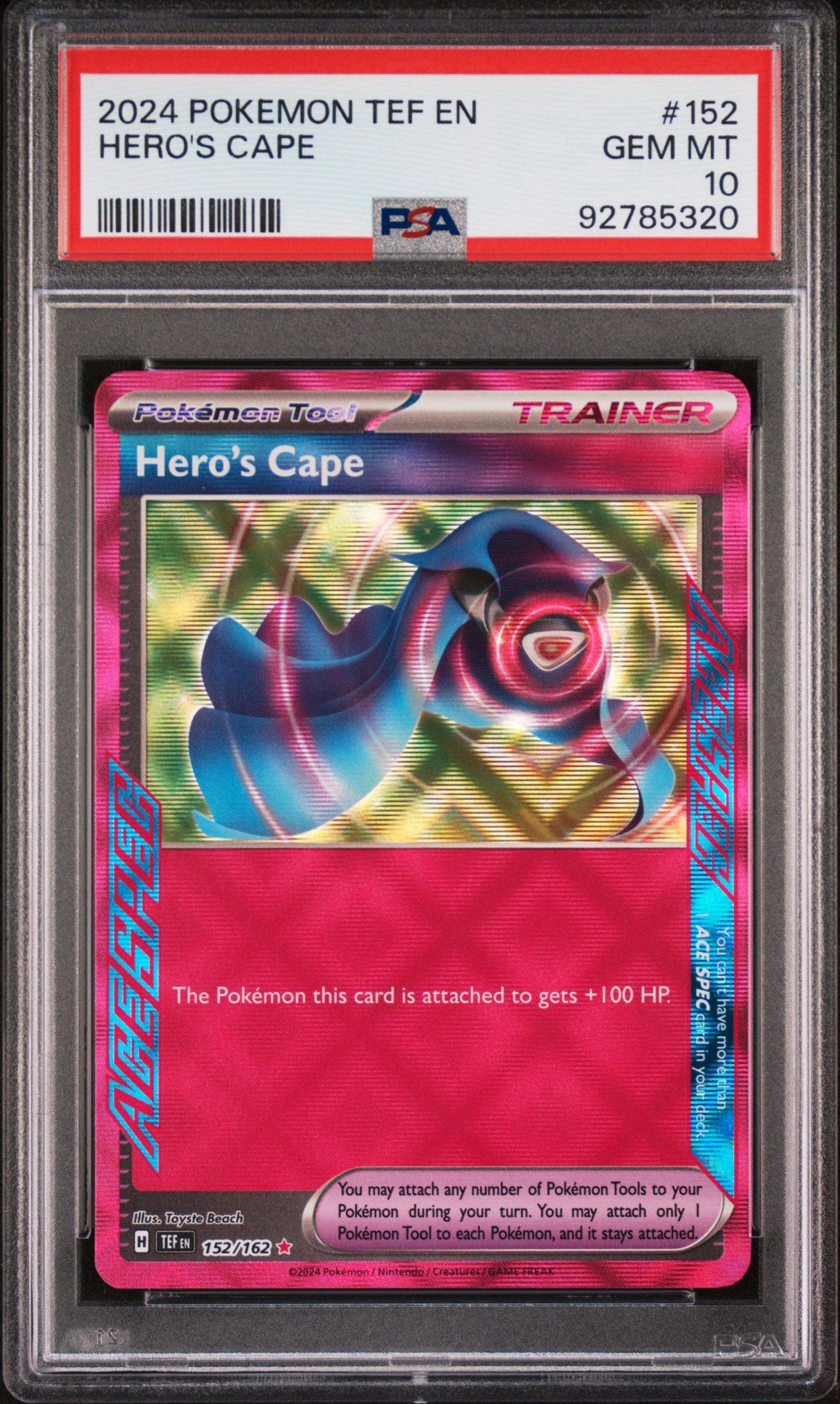 2024 Pokemon Tef En-temporal Forces 152 Hero's Cape PSA 10 | GameStop