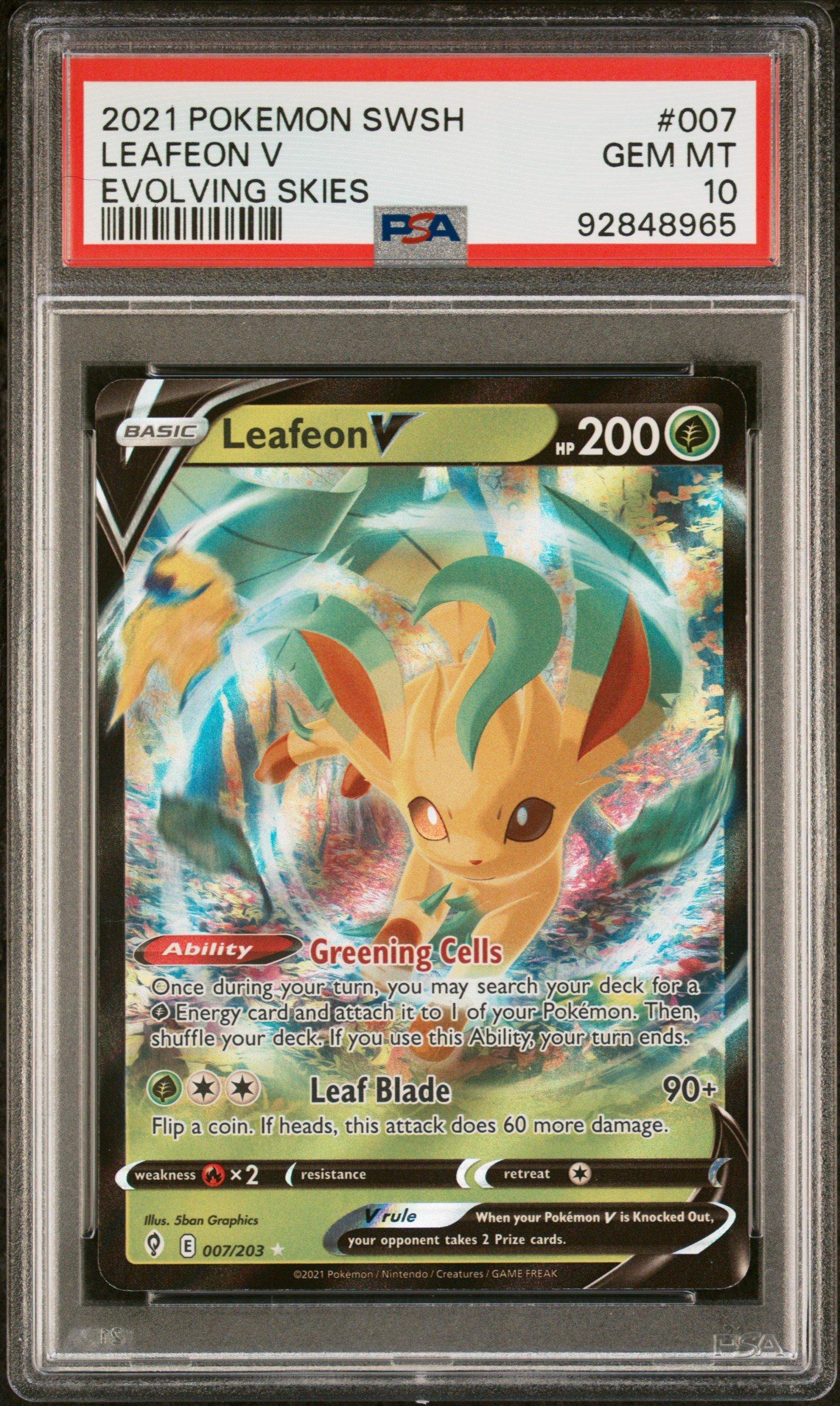 2021 Pokemon Sword & Shield Evolving Skies 007 Leafeon V PSA 10 | GameStop