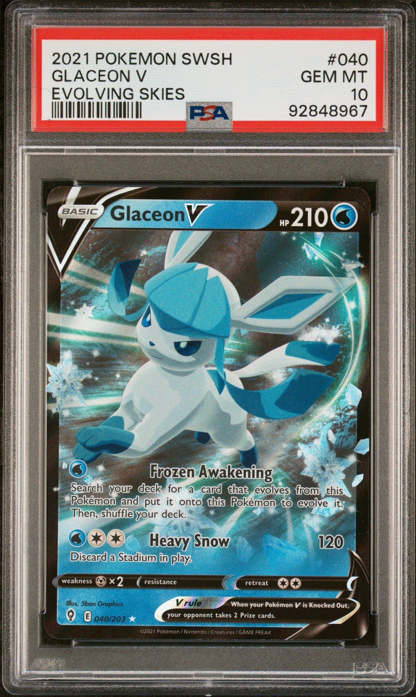 2021 Pokemon Sword & Shield Evolving Skies 040 Glaceon V PSA 10 | GameStop