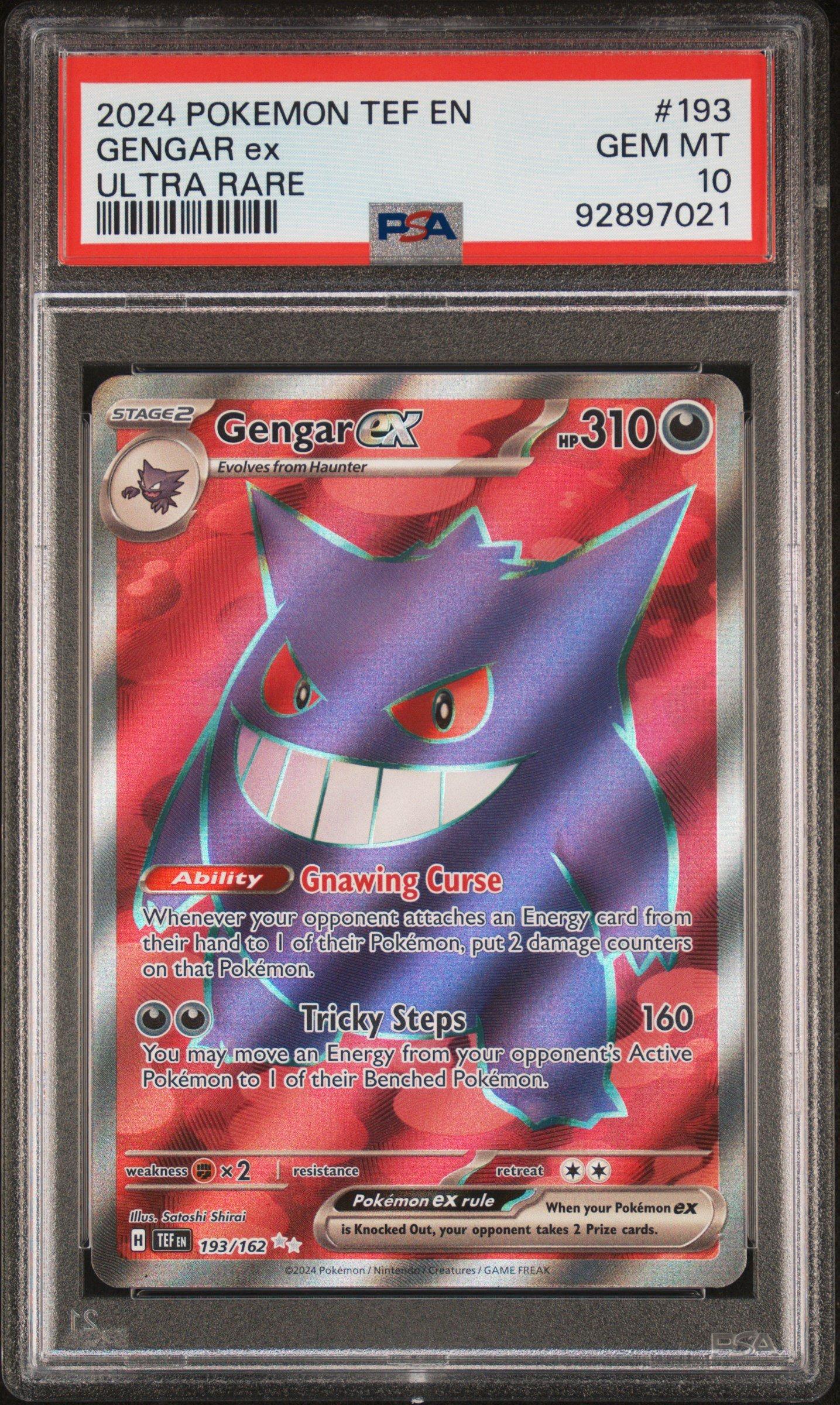 2024 Pokemon Tef En-temporal Forces 193 Gengar Ex Ultra Rare PSA 10 ...