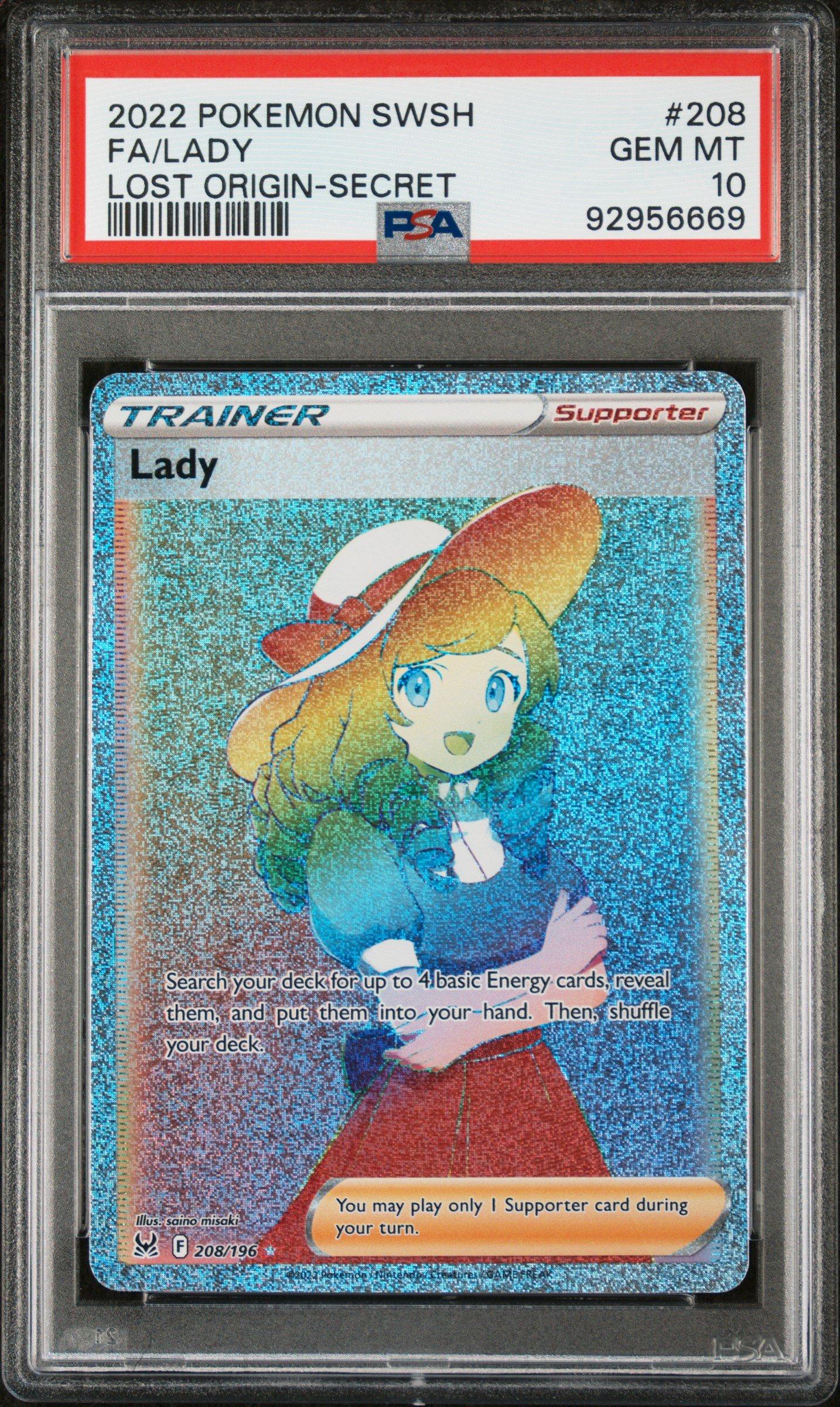 2022 Pokemon Sword & Shield Lost Origin 208 Full Art/lady Secret PSA 10 ...