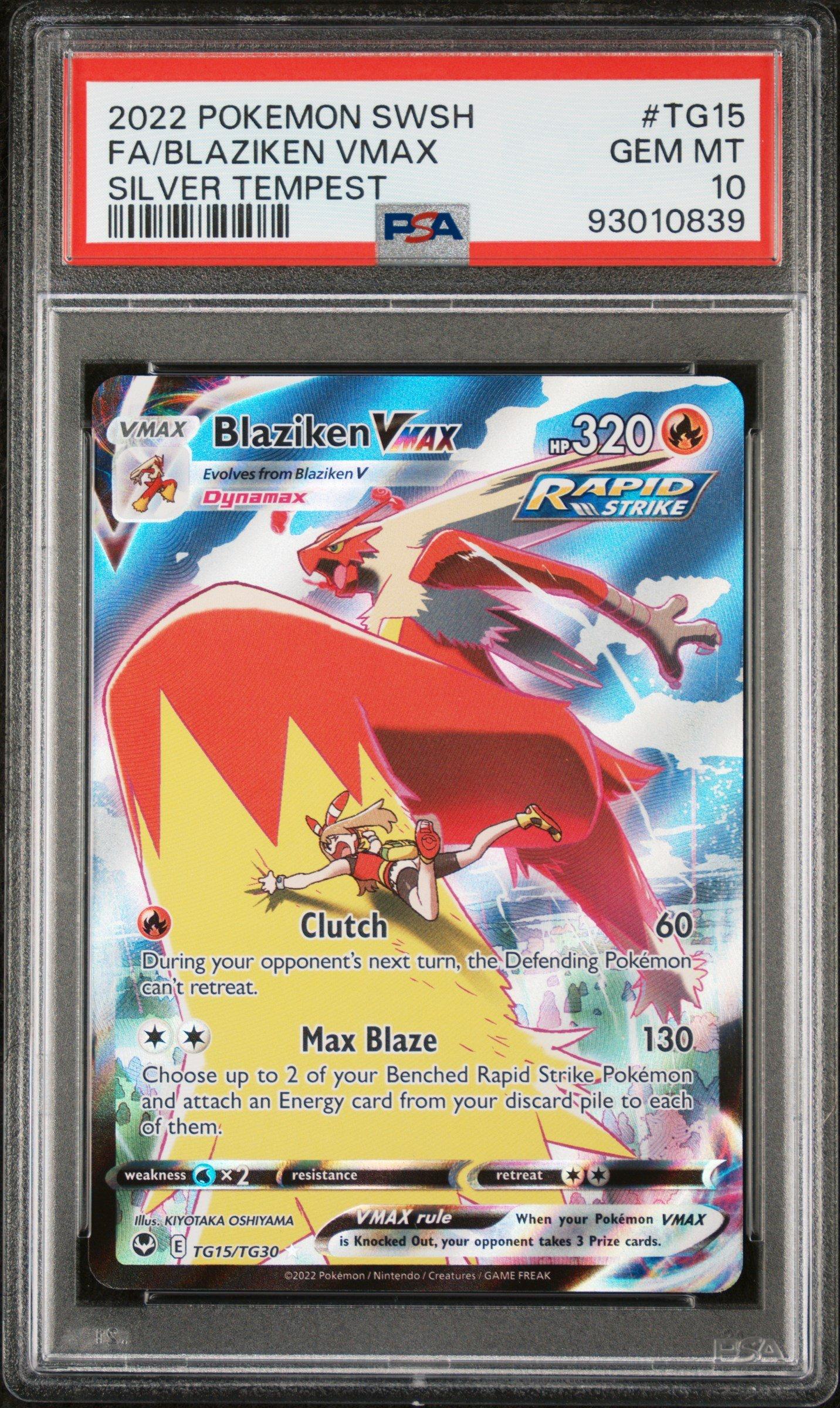 2022 Pokemon Sword & Shield Silver Tempest Tg15 Full Art/blaziken Vmax ...