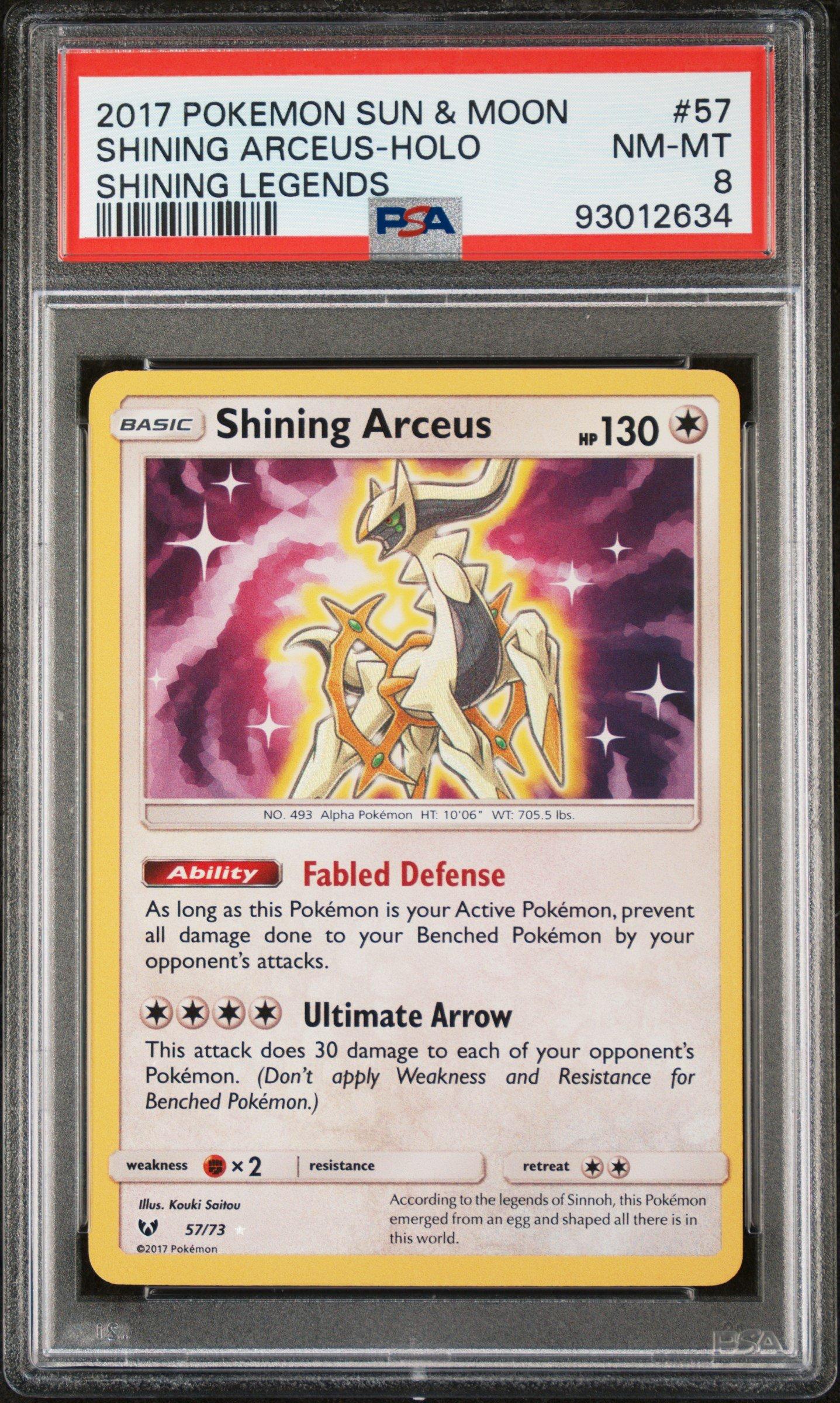2017 Pokemon Sun & Moon Shining Legends 57 Shining Arceus-holo PSA 8 ...