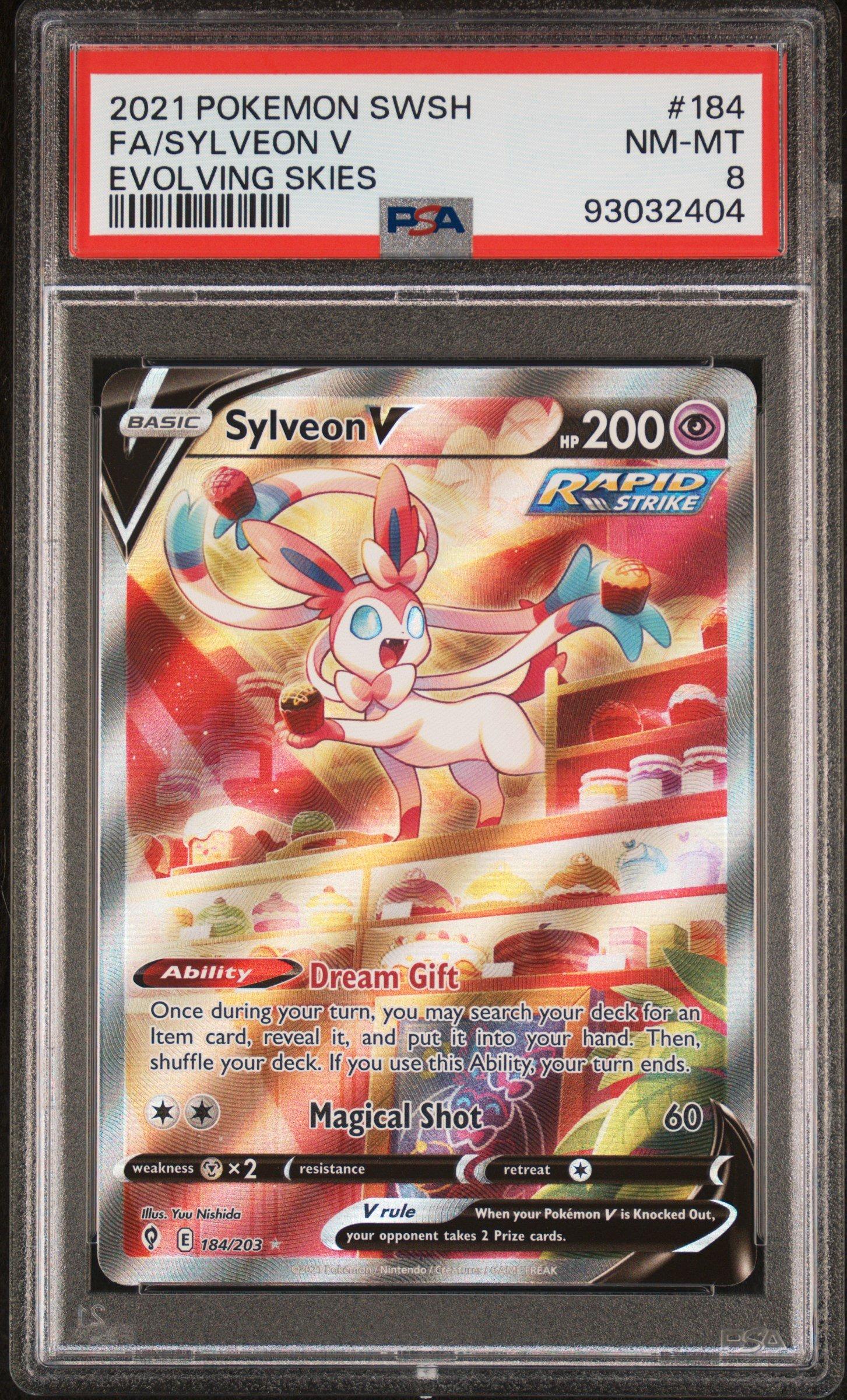 2021 Pokemon Sword & Shield Evolving Skies 184 Full Art/sylveon V PSA 8 | GameStop