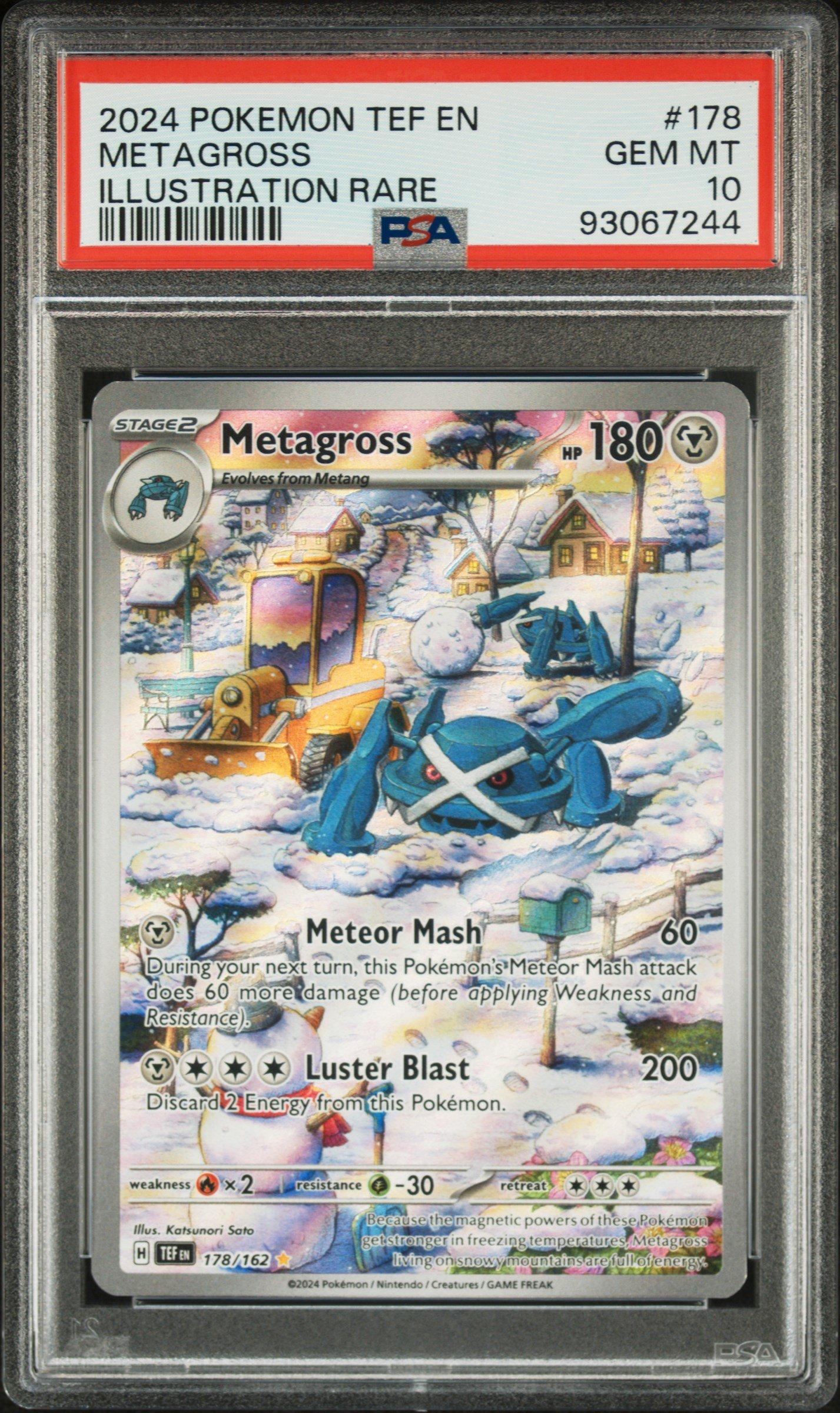 2024 Pokemon Tef En-temporal Forces 178 Metagross Illustration Rare PSA ...