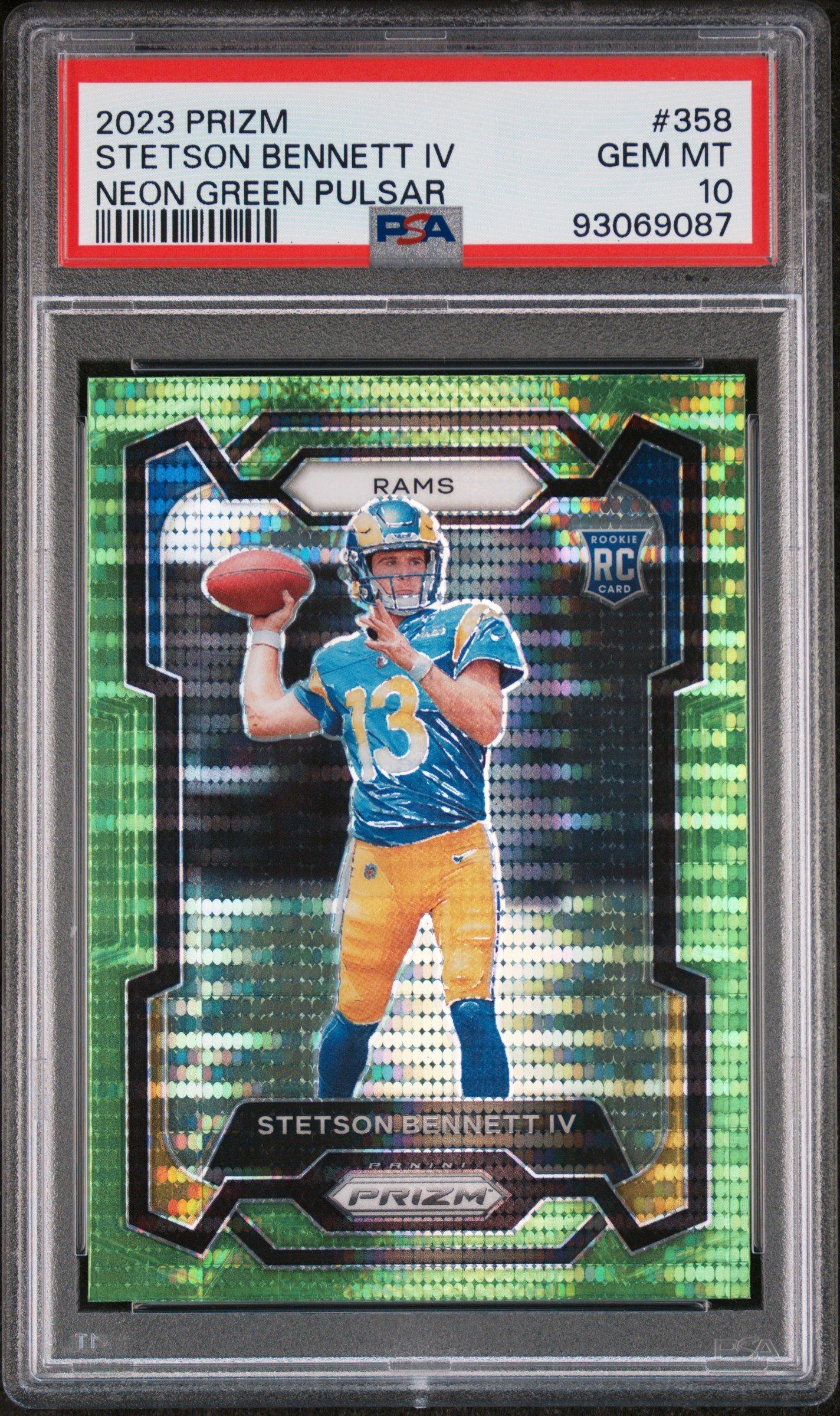 2023 Panini Prizm 358 Stetson Bennett Iv Neon Green Pulsar PSA 10 ...