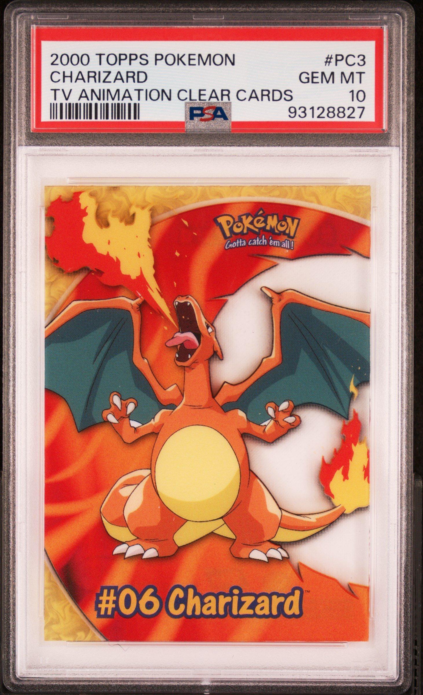 2000 Topps Pokemon Tv Animation Clear Cards Pc3 Charizard PSA 10 | GameStop