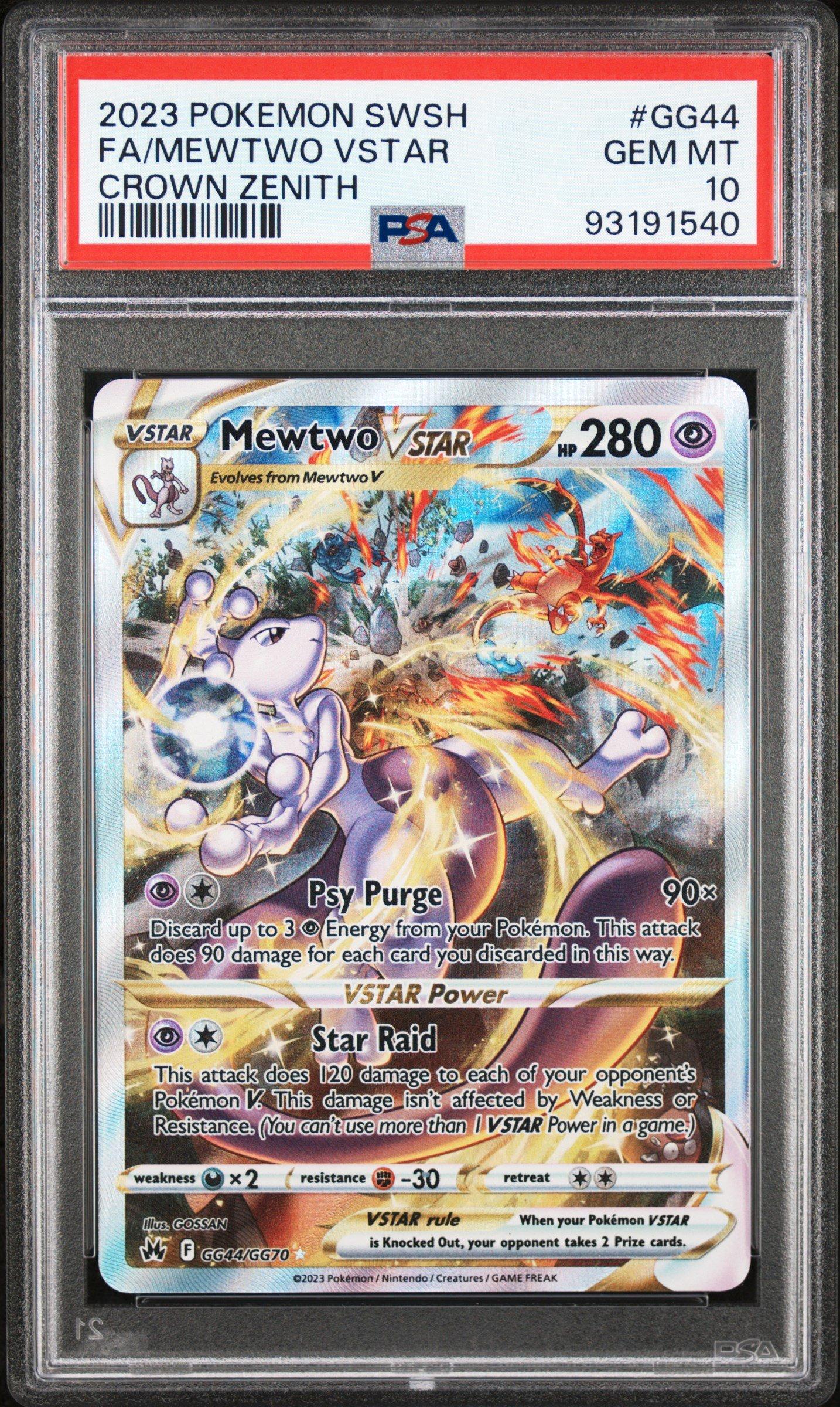 2023 Pokemon Sword And Shield Crown Zenith Gg44 Full Art/mewtwo Vstar ...