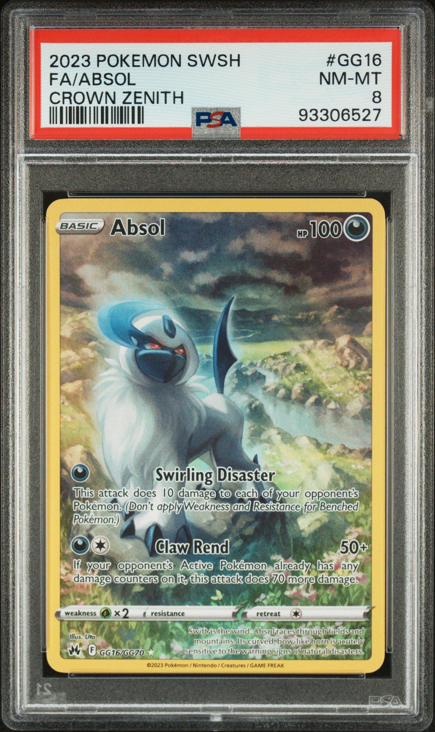 2023 Pokemon Sword And Shield Crown Zenith Gg16 Full Art/absol PSA 8 ...