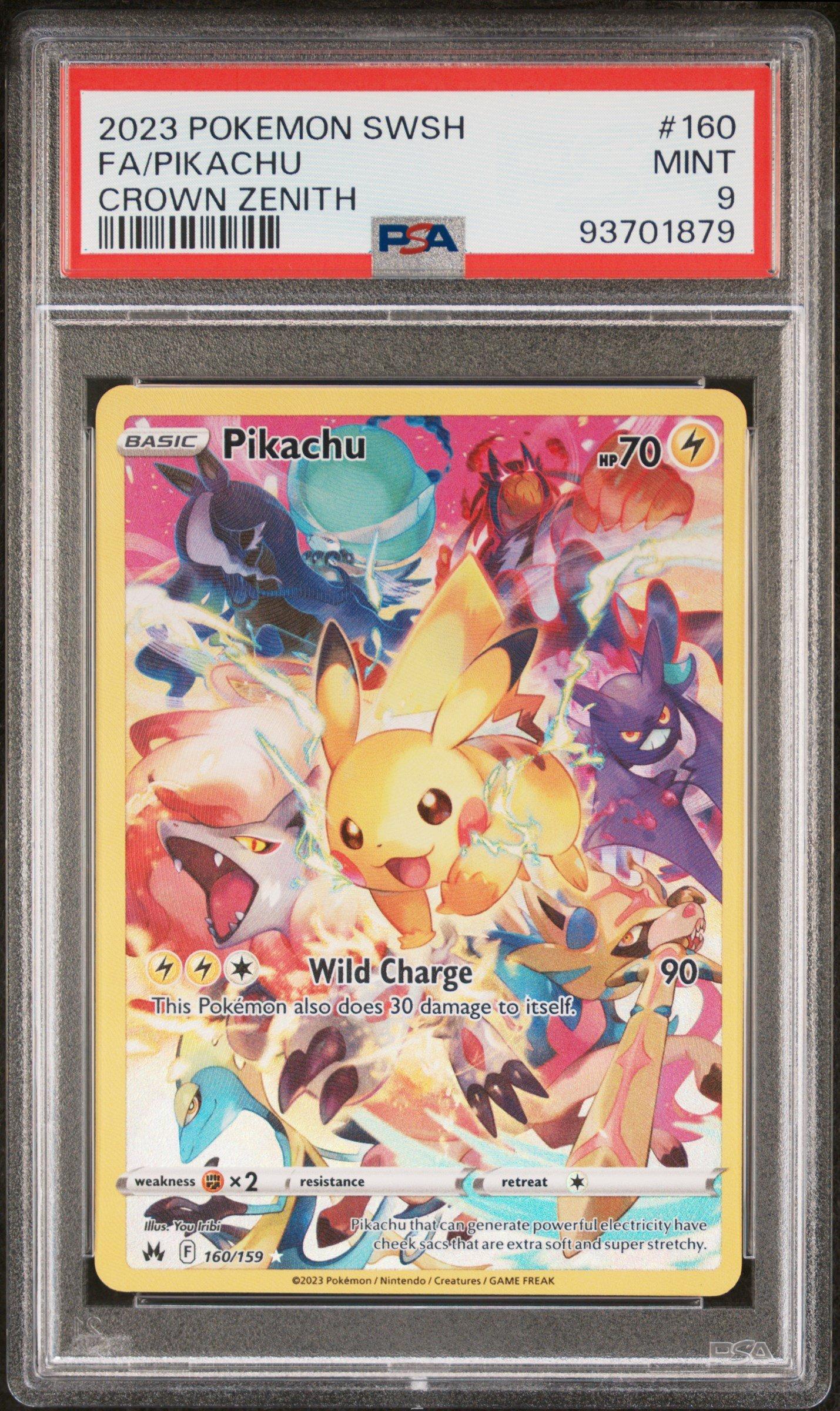 2023 Pokemon Sword And Shield Crown Zenith 160 Full Art/pikachu PSA 9 ...