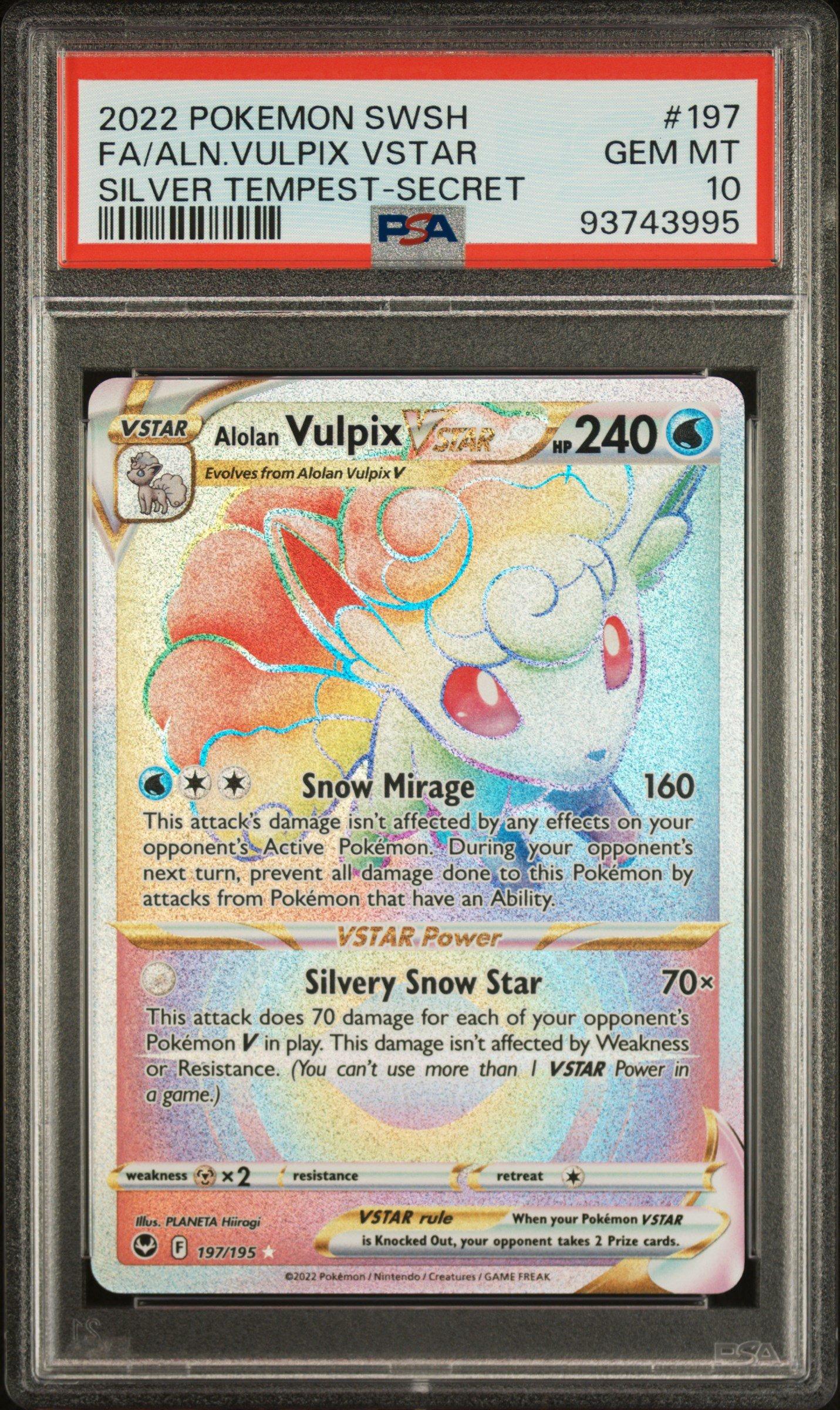 2022 Pokemon Sword & Shield Silver Tempest 197 Full Art/alolan Vulpix ...