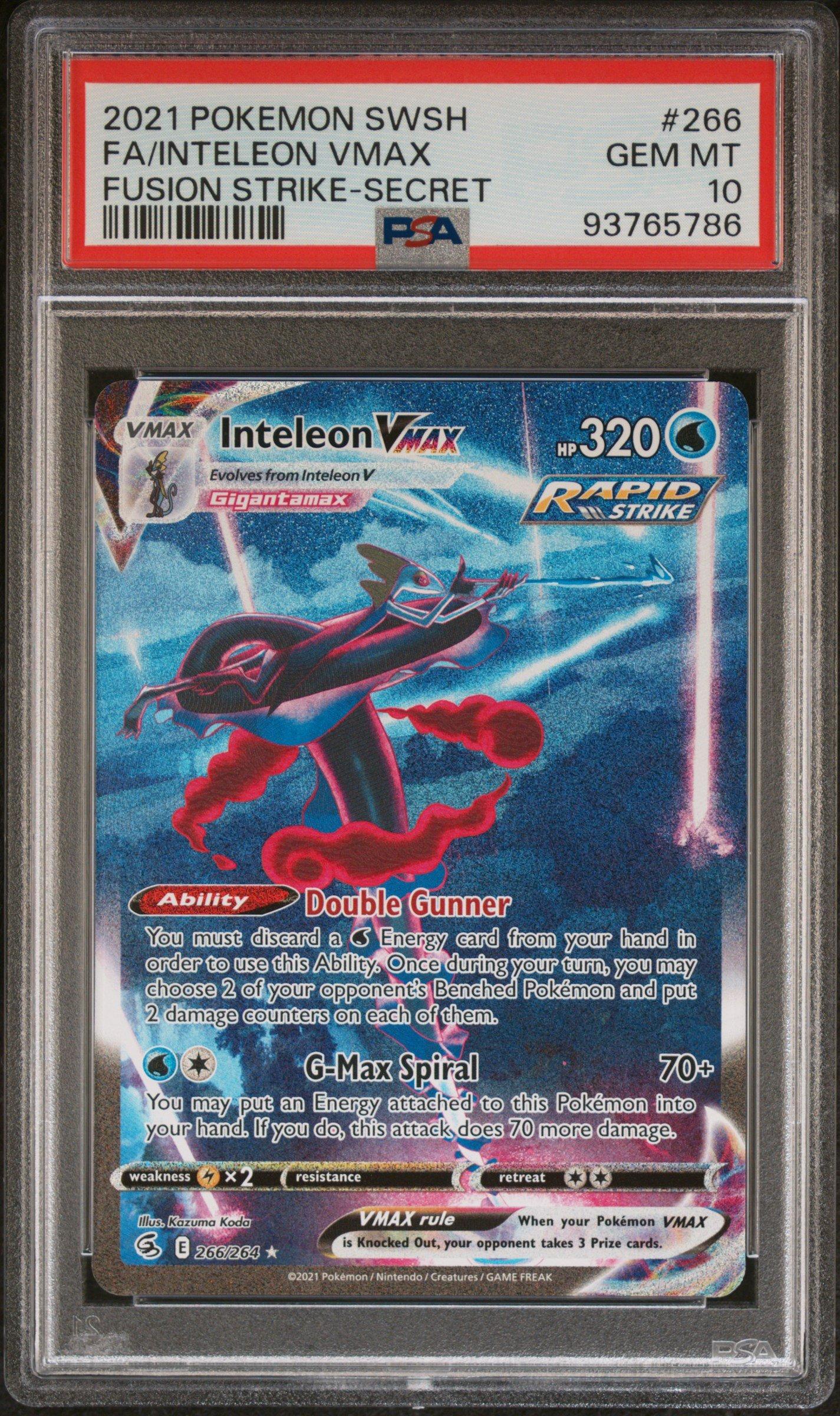 2021 Pokemon Sword & Shield Fusion Strike 266 Full Art/inteleon Vmax Secret PSA 10 | GameStop