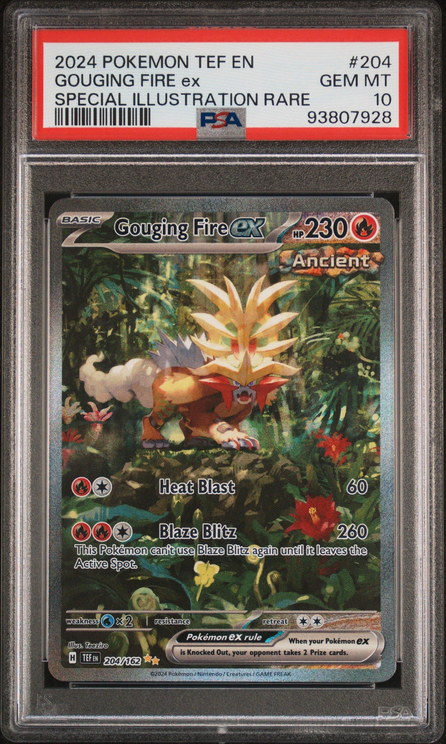 2024 Pokemon Tef En-temporal Forces 204 Gouging Fire Ex Special Illustration Rare PSA 10 | GameStop