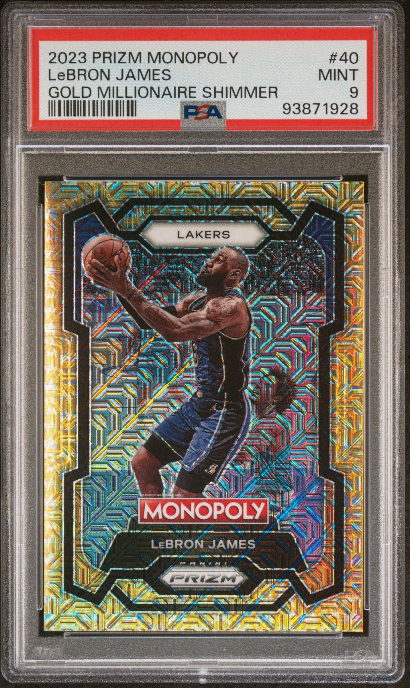2023 Panini Prizm Monopoly 40 Lebron James Gold Millionaire Shimmer PSA ...