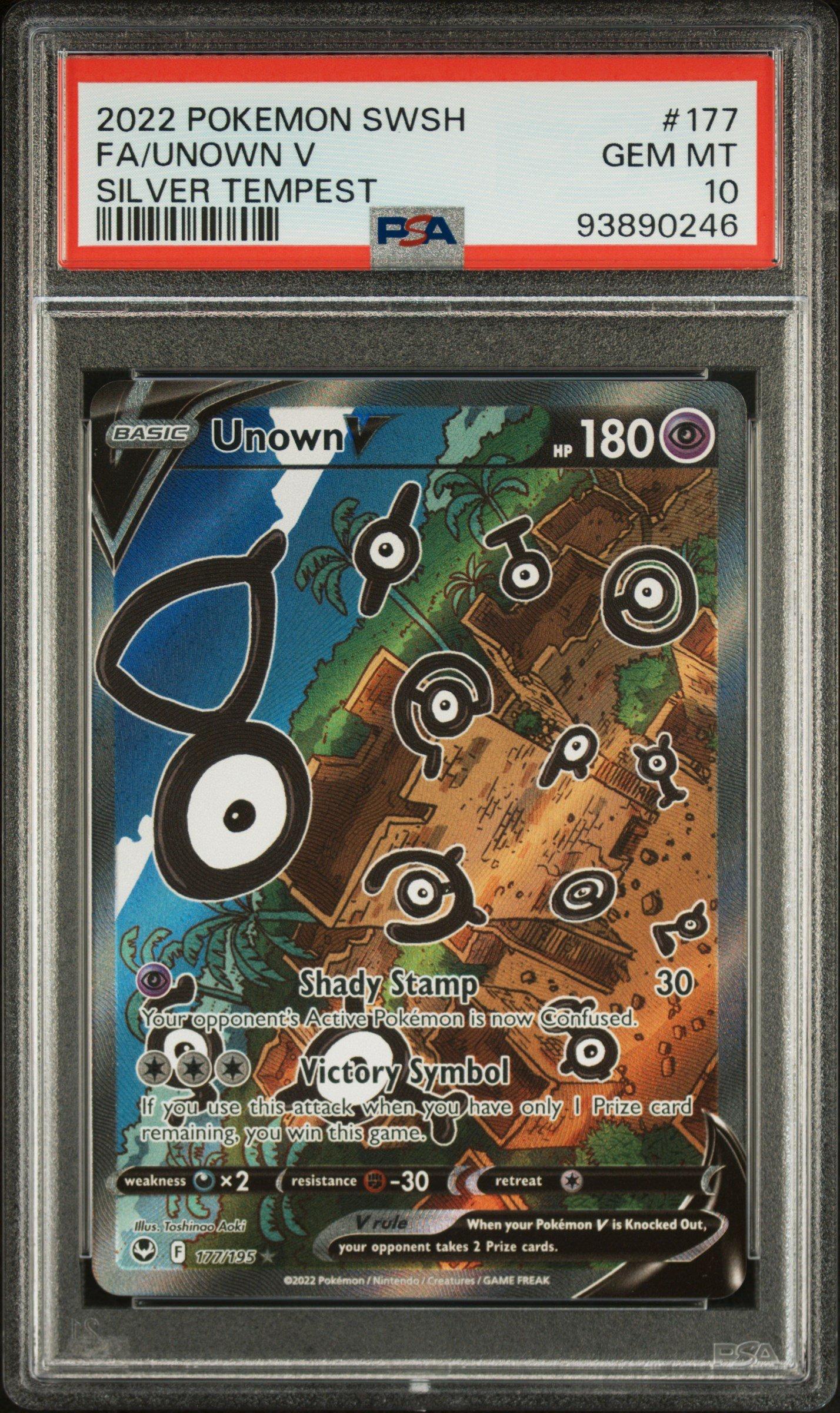2022 Pokemon Sword & Shield Silver Tempest 177 Full Art/unown V PSA 10 ...