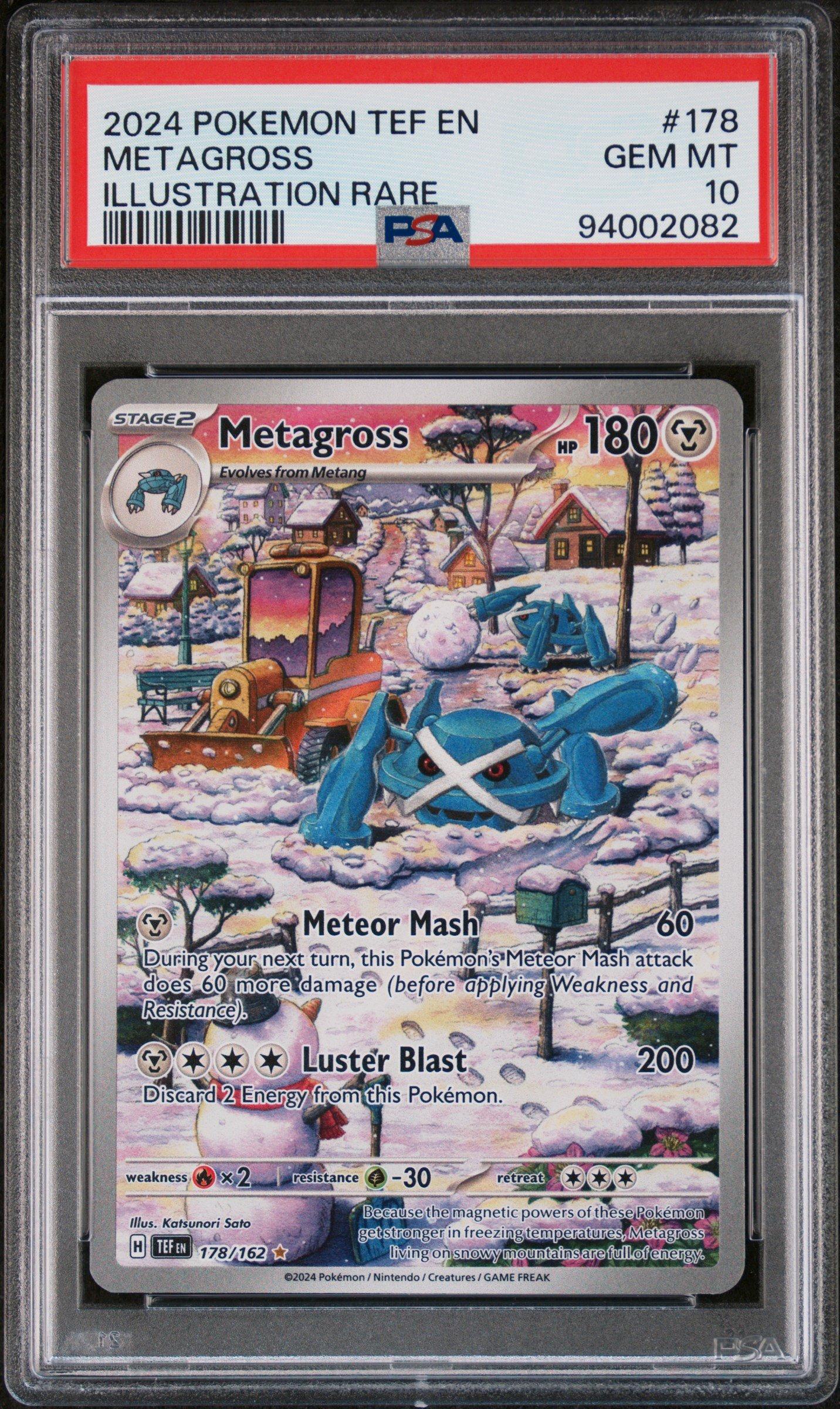 2024 Pokemon Tef En-temporal Forces 178 Metagross Illustration Rare PSA ...