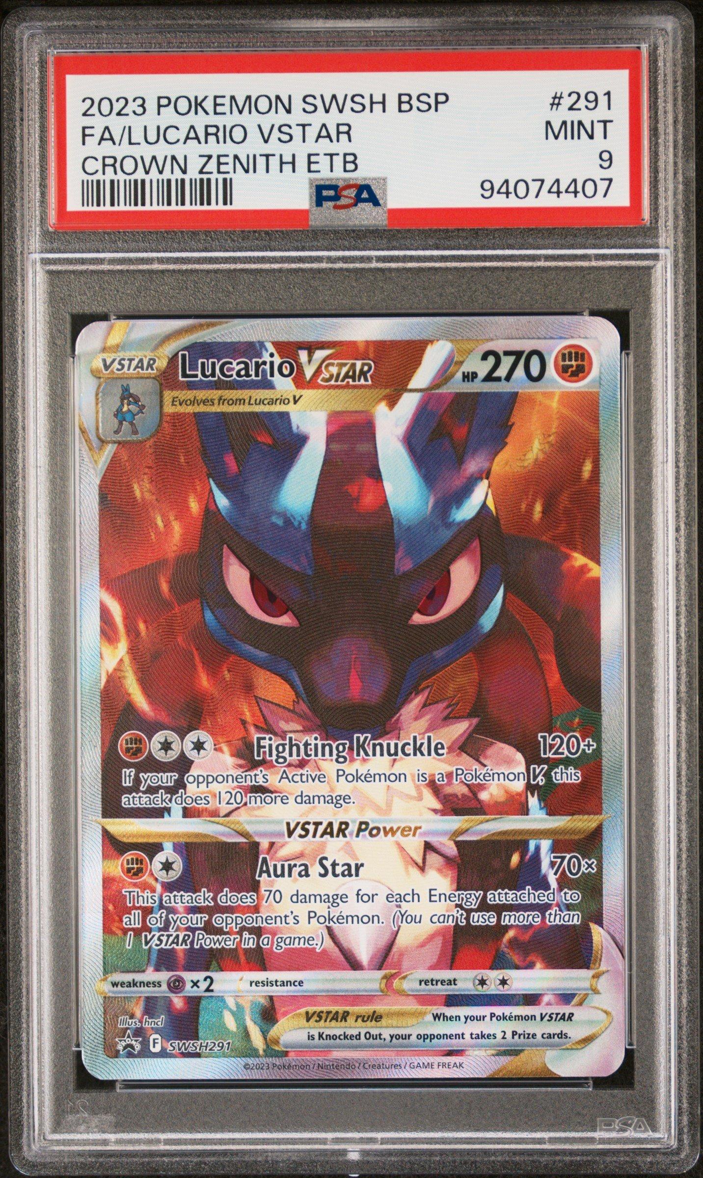 2023 Pokemon Swsh Black Star Promo 291 Full Art/lucario Vstar Crown ...