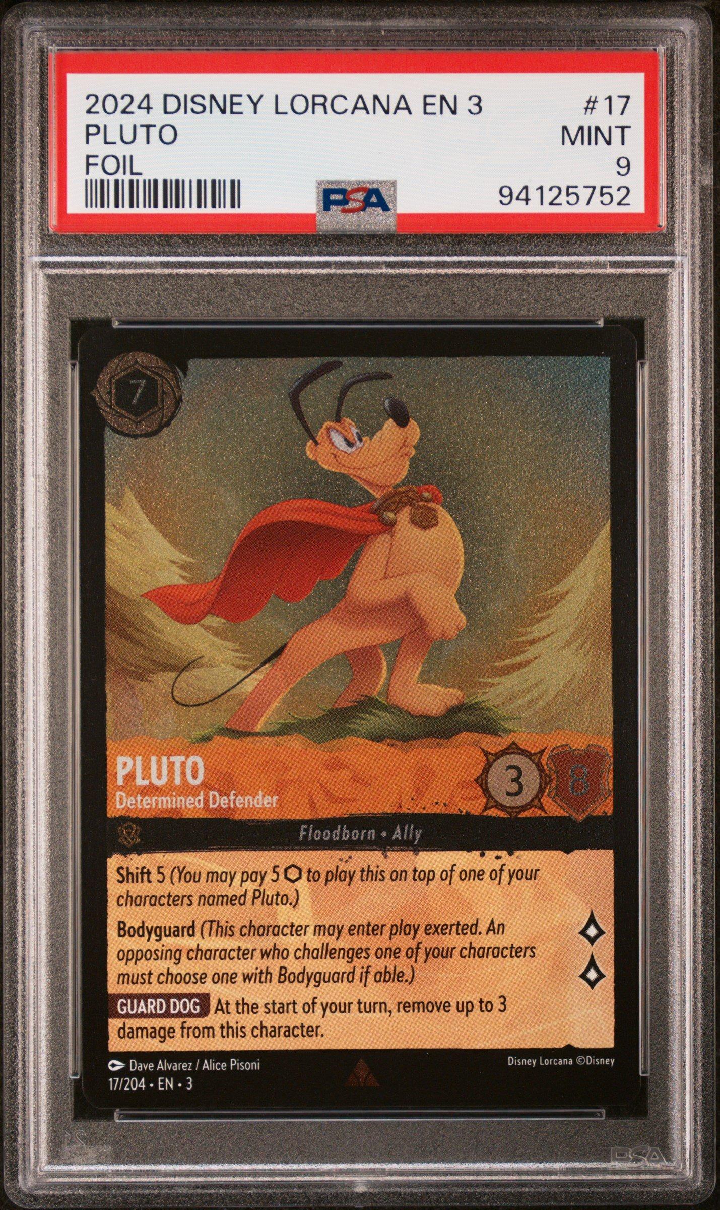 2024 Disney Lorcana En 3-into The Inklands 17 Pluto - Determined Defender Foil PSA 9 | GameStop
