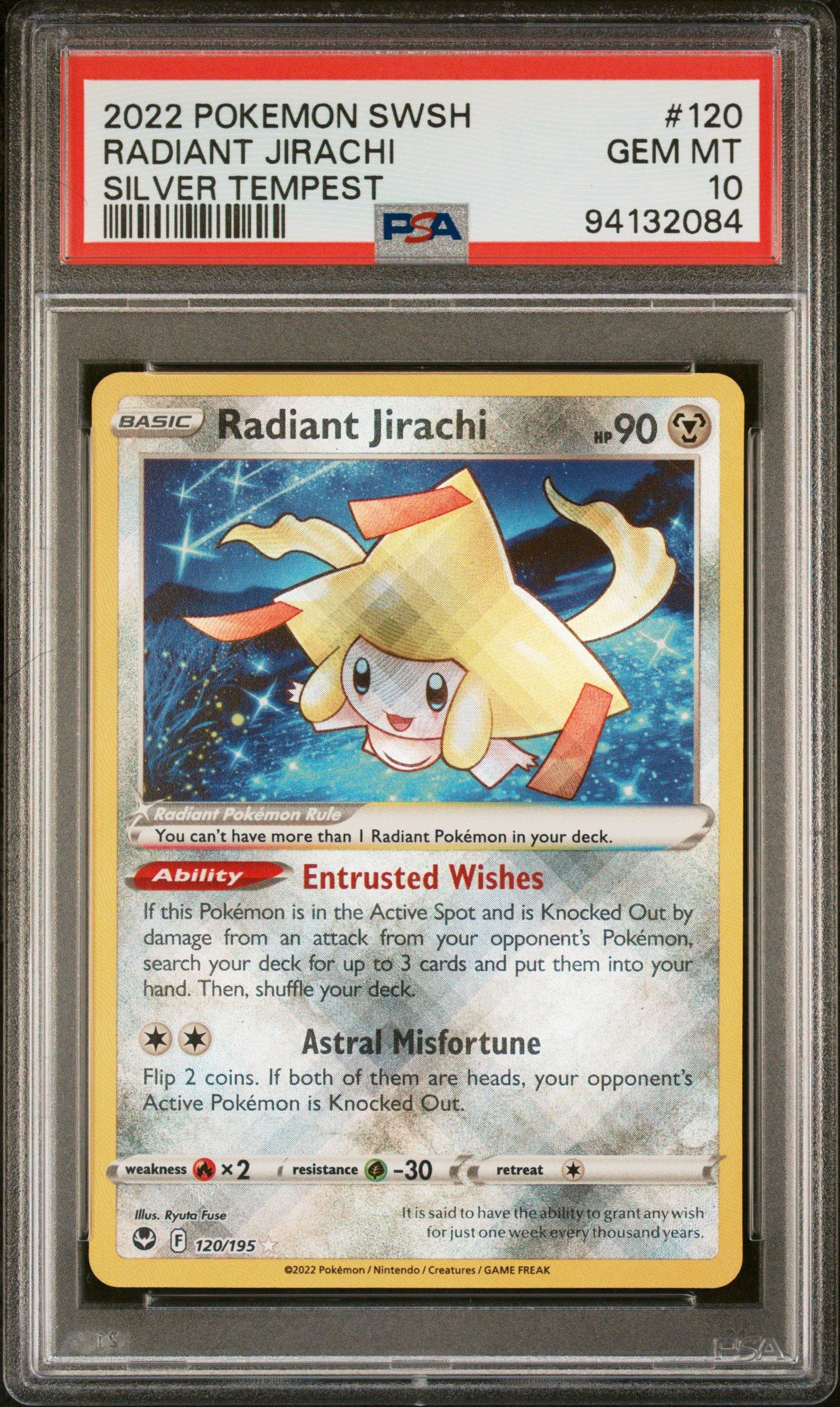 2022 Pokemon Sword & Shield Silver Tempest 120 Radiant Jirachi PSA 10 ...