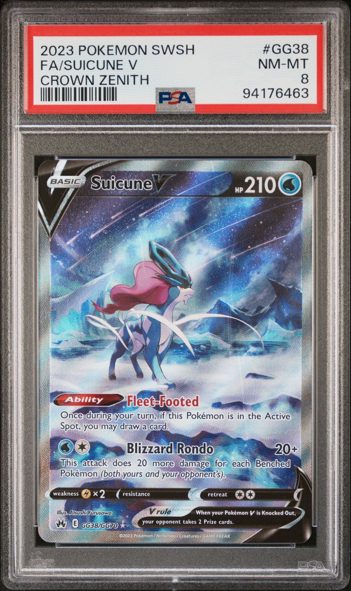2023 Pokemon Sword And Shield Crown Zenith Gg38 Full Art/suicune V PSA ...