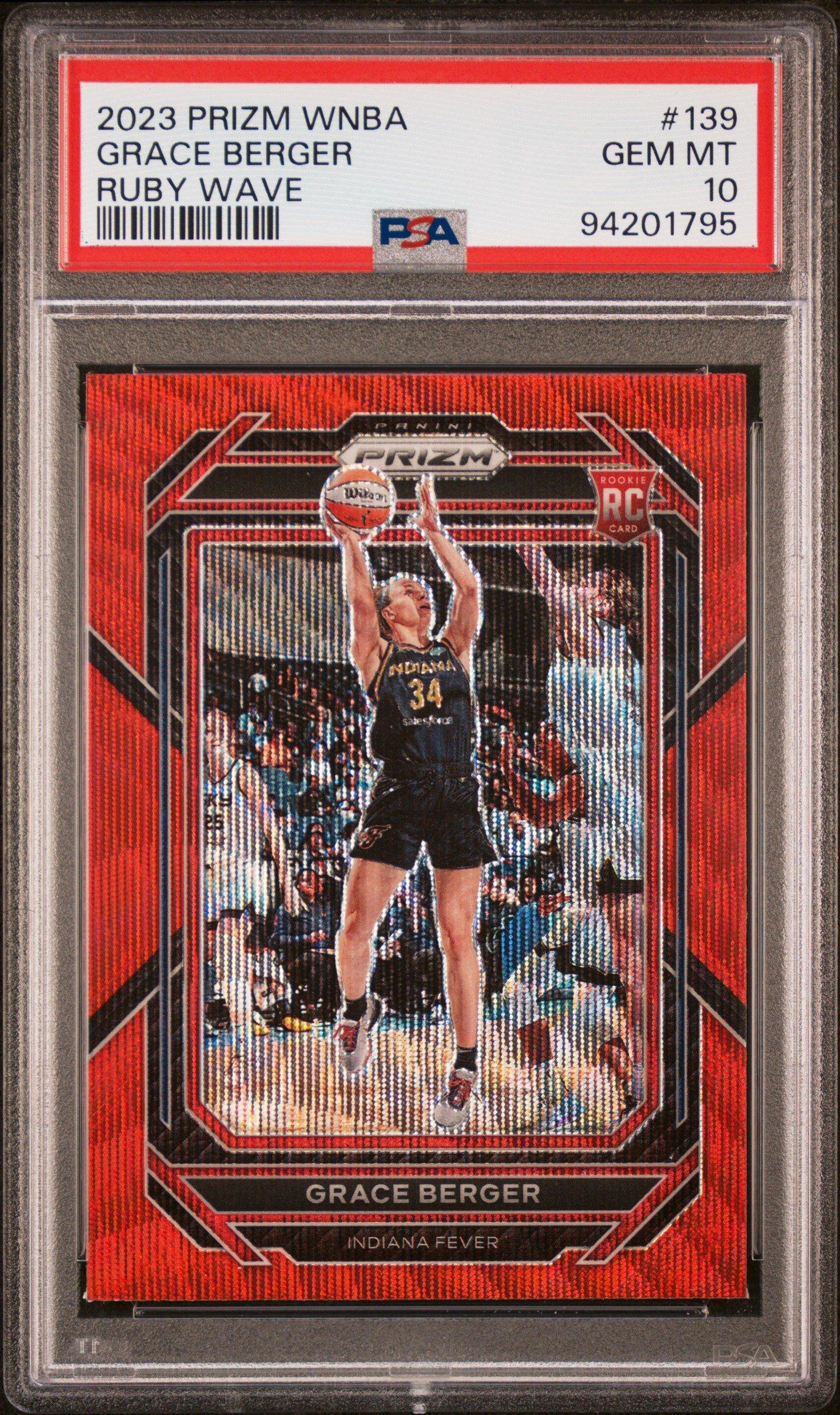 2023 Panini Prizm Wnba 139 Grace Berger Ruby Wave PSA 10 | GameStop