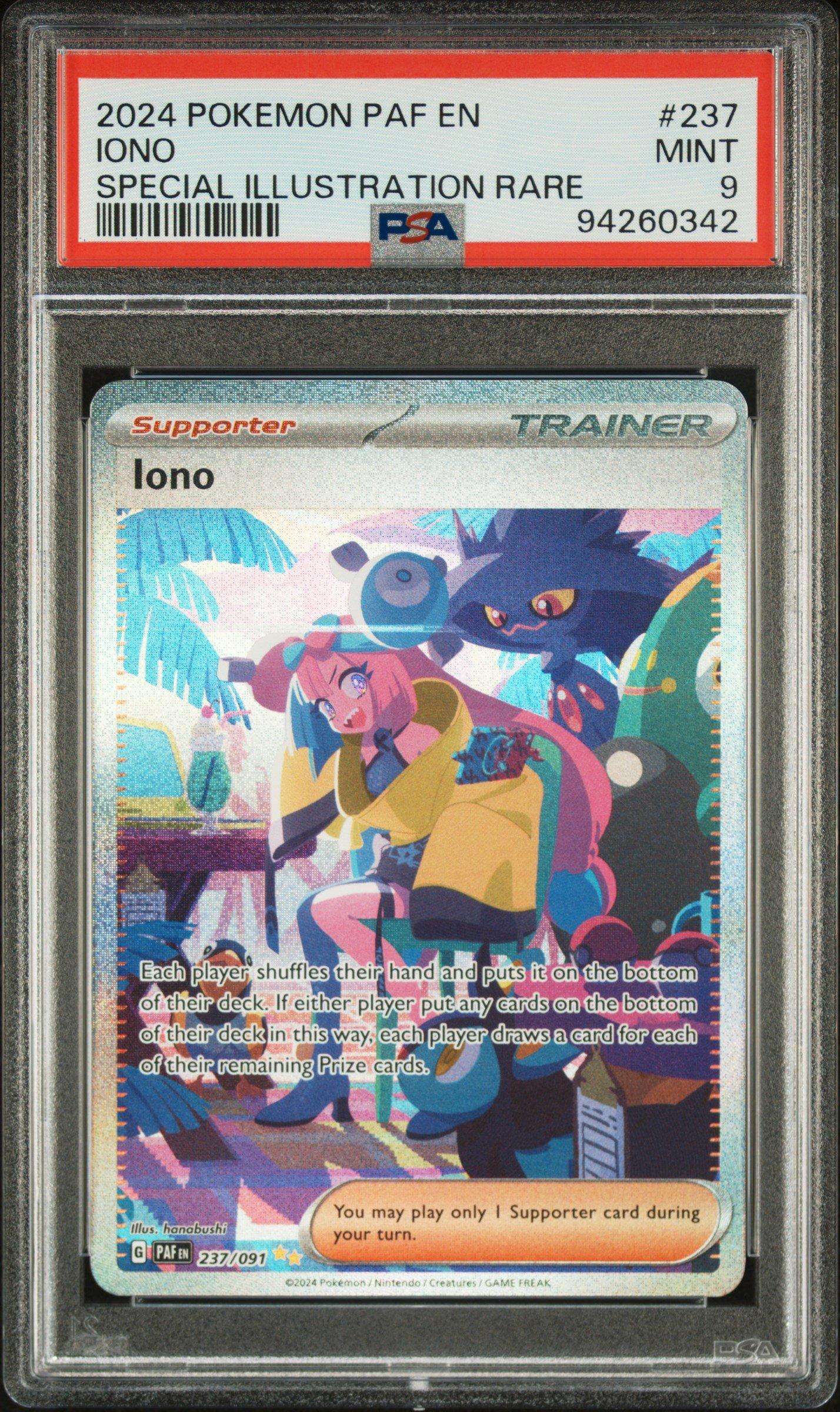 2024 Pokemon Paf En-paldean Fates 237 Iono Special Illustration Rare ...