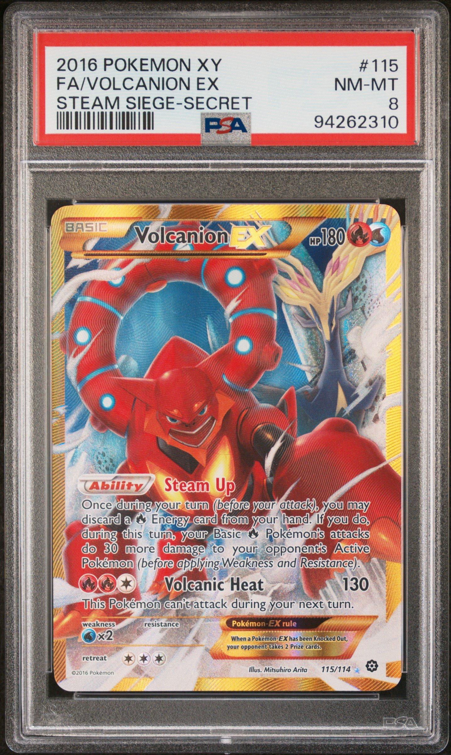 2016 Pokemon Xy Steam Siege 115 Full Art/volcanion Ex Secret PSA 8 ...