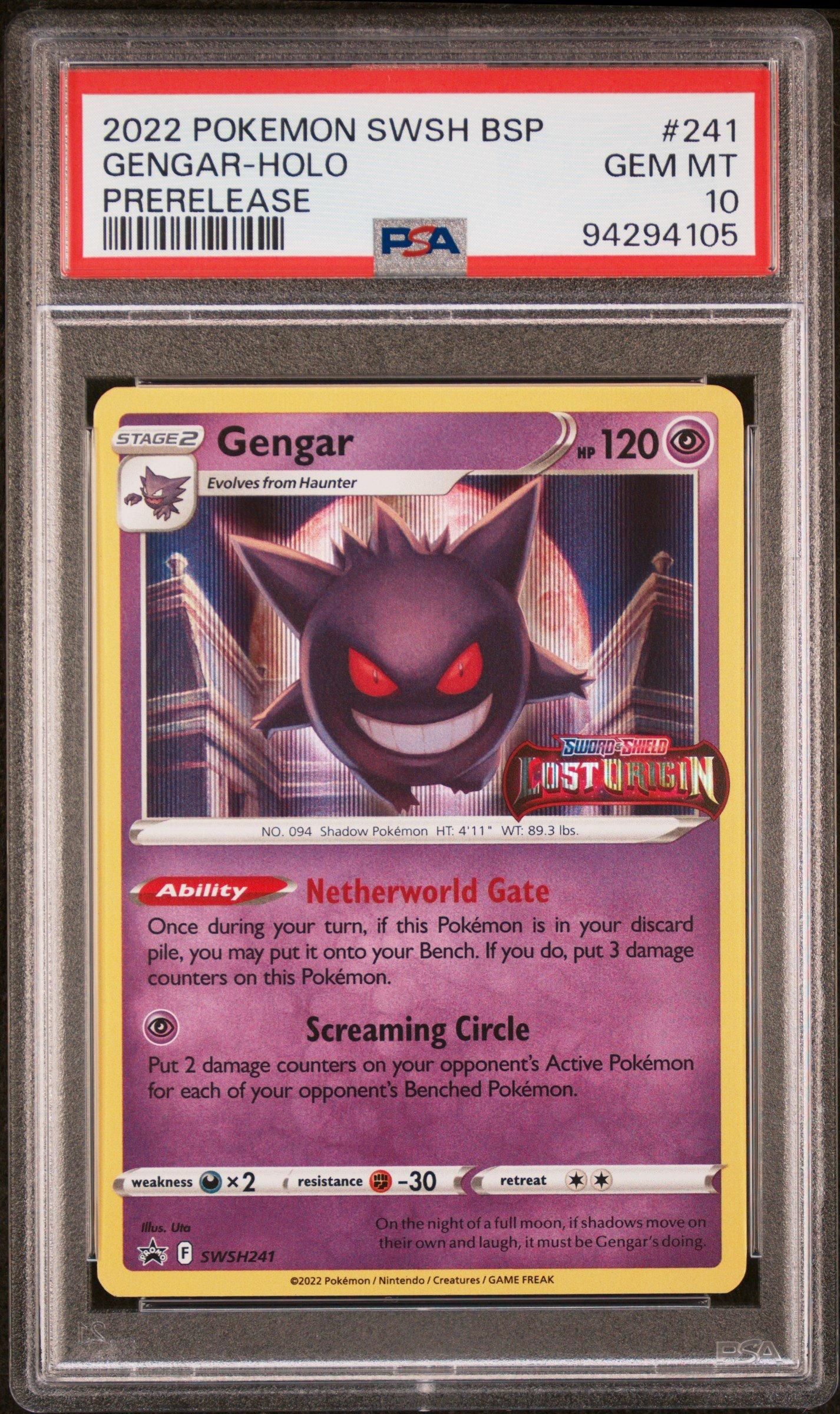 2022 Pokemon Swsh Black Star Promo 241 Gengar-holo Prerelease PSA 10 ...