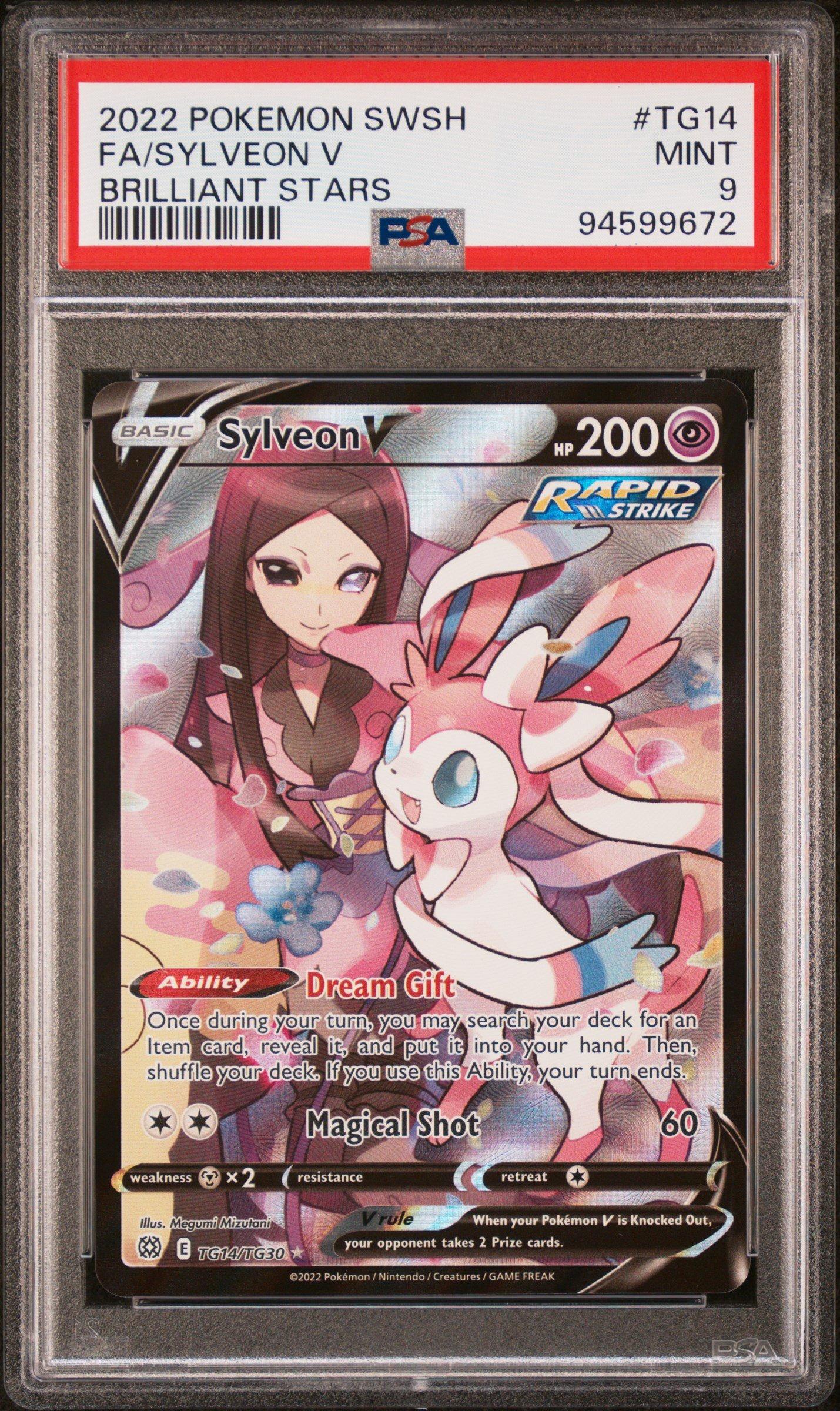 2022 Pokemon Sword & Shield Brilliant Stars Tg14 Full Art/sylveon V PSA ...