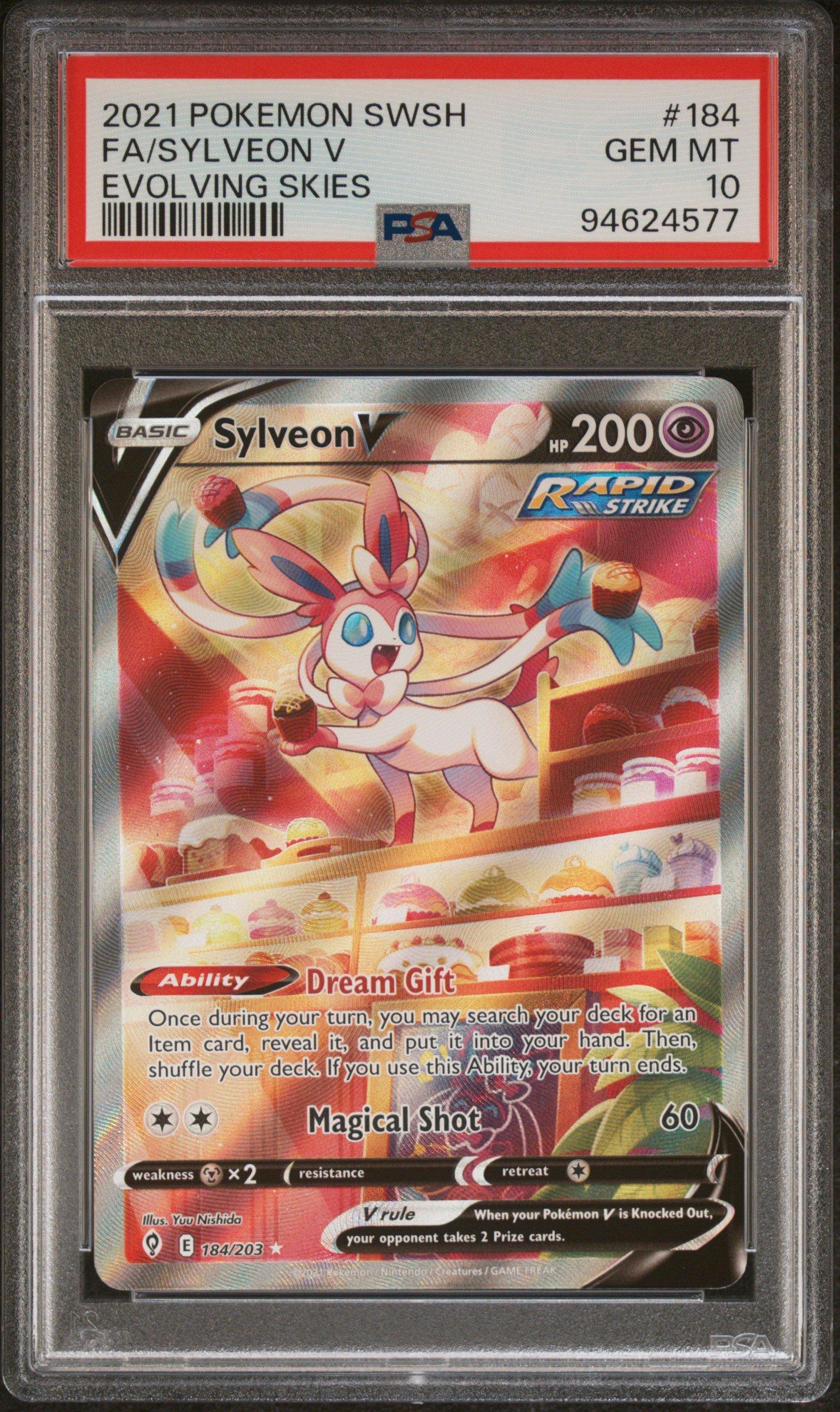 2021 Pokemon Sword & Shield Evolving Skies 184 Full Art/sylveon V PSA 10 | GameStop