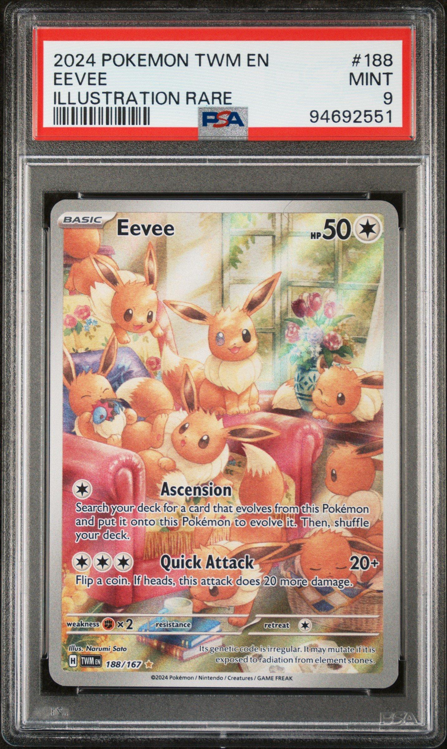 2024 Pokemon Twm En-twilight Masquerade 188 Eevee Illustration Rare PSA ...