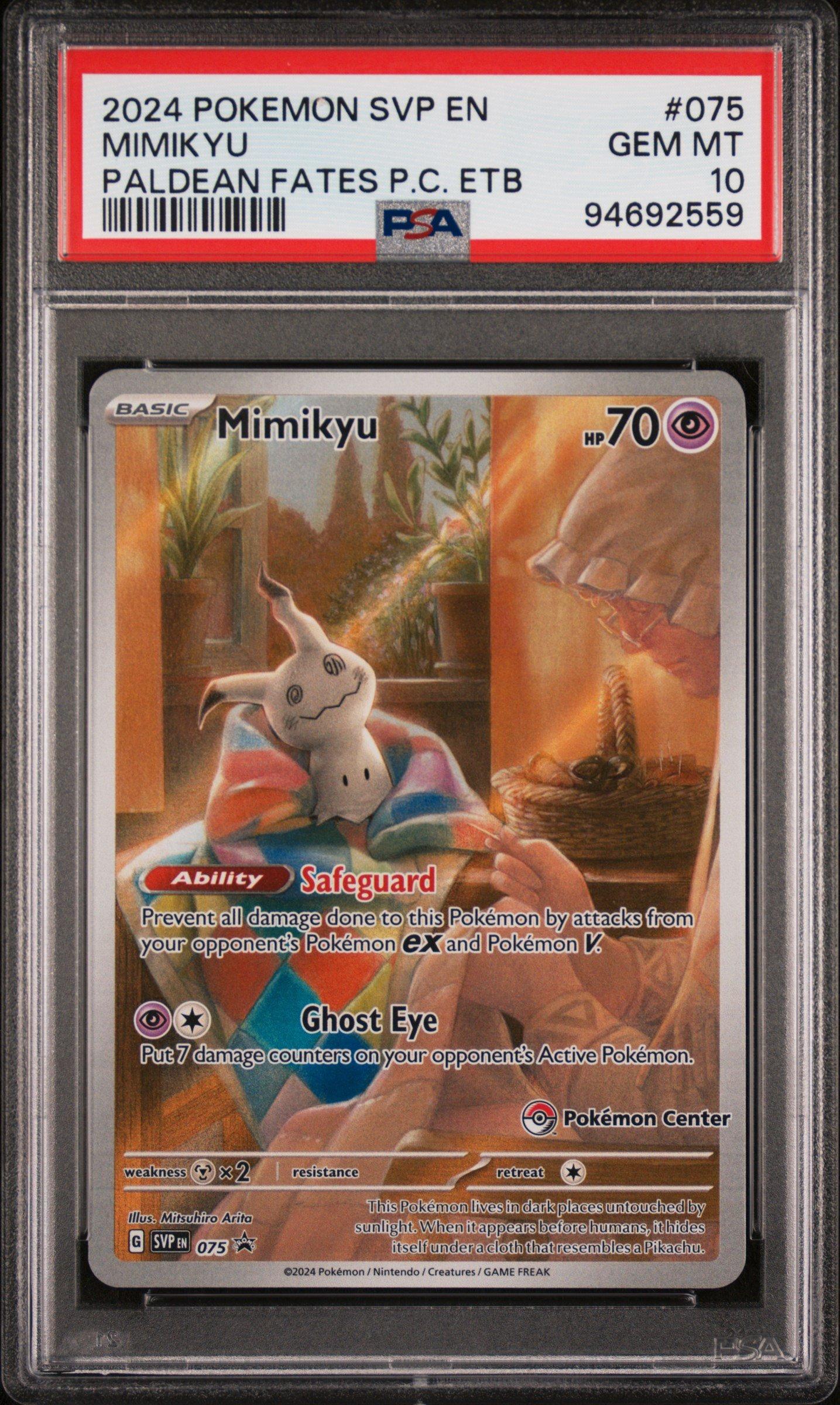 2024 Pokemon Svp En-sv Black Star Promo 075 Mimikyu Paldean Fates ...