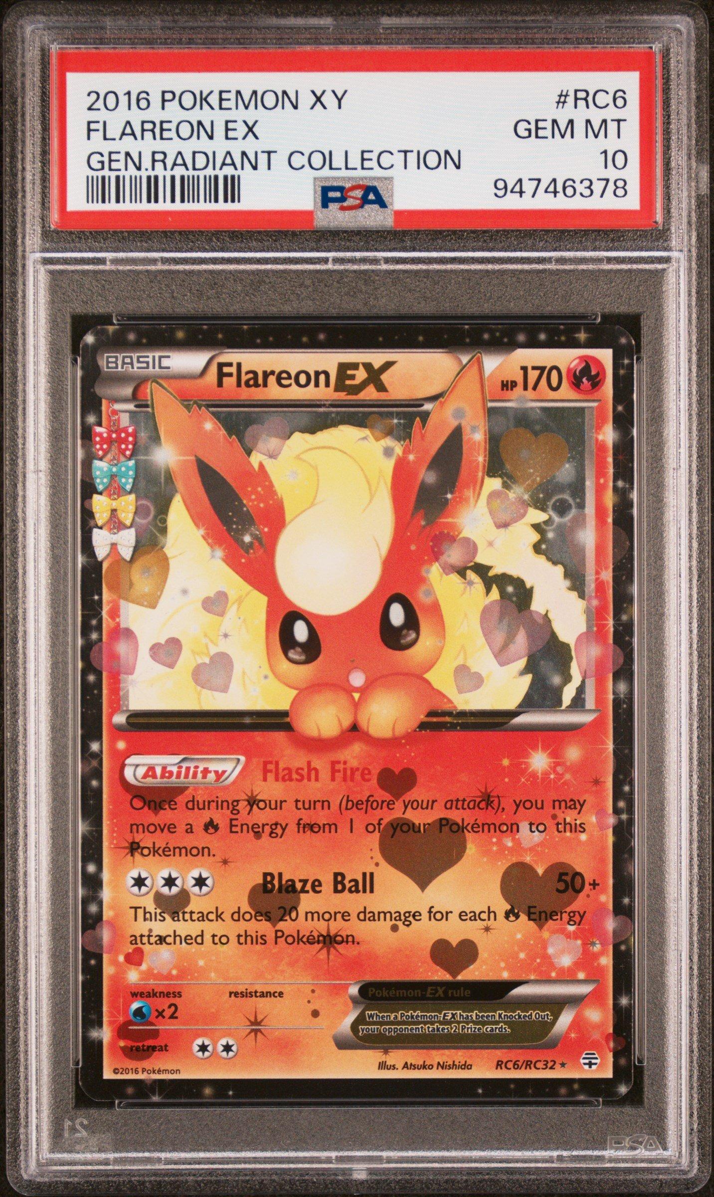 2016 Pokemon Xy Generations Radiant Collection Rc6 Flareon Ex PSA 10 ...