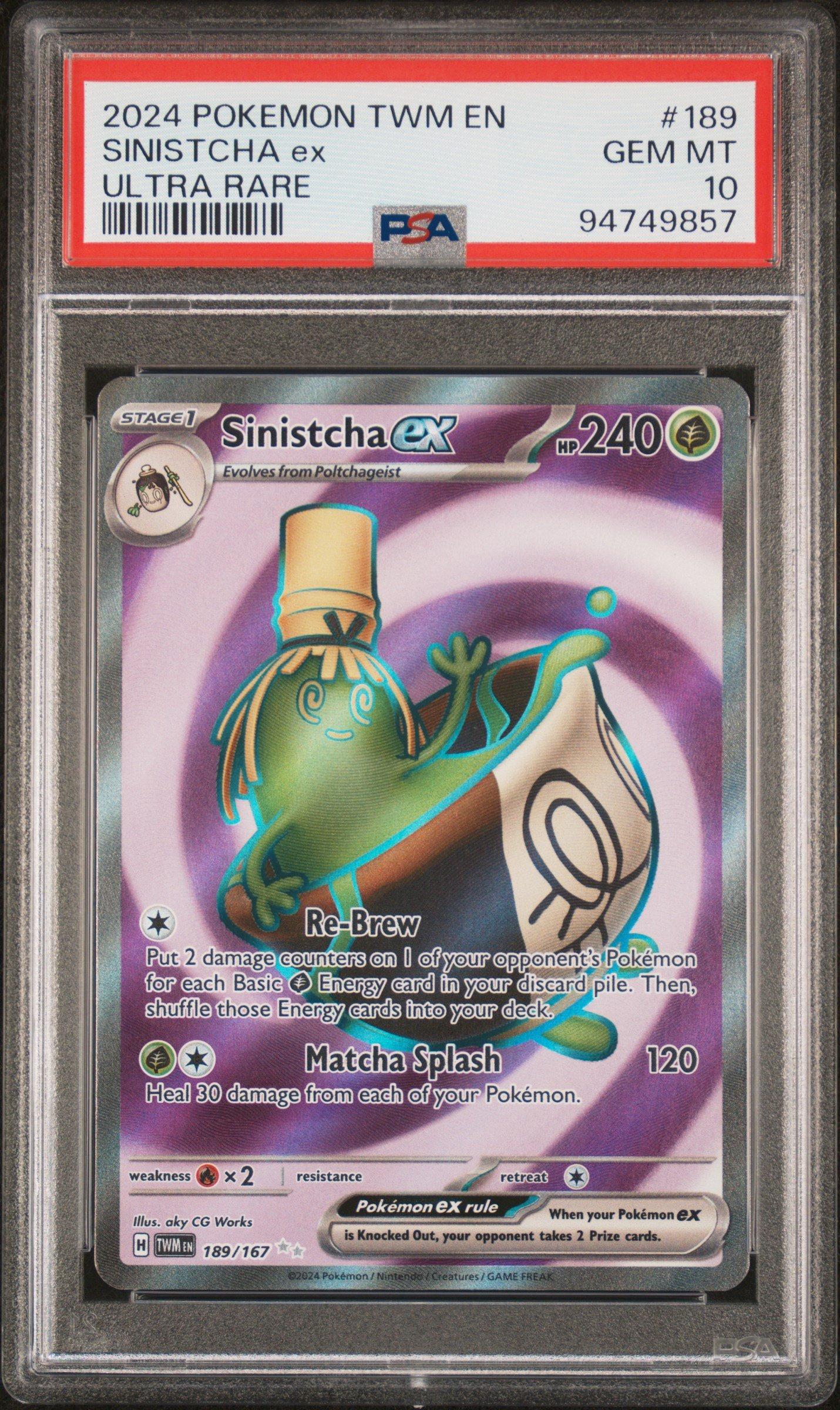 2024 Pokemon Twm En-twilight Masquerade 189 Sinistcha Ex Ultra Rare PSA ...