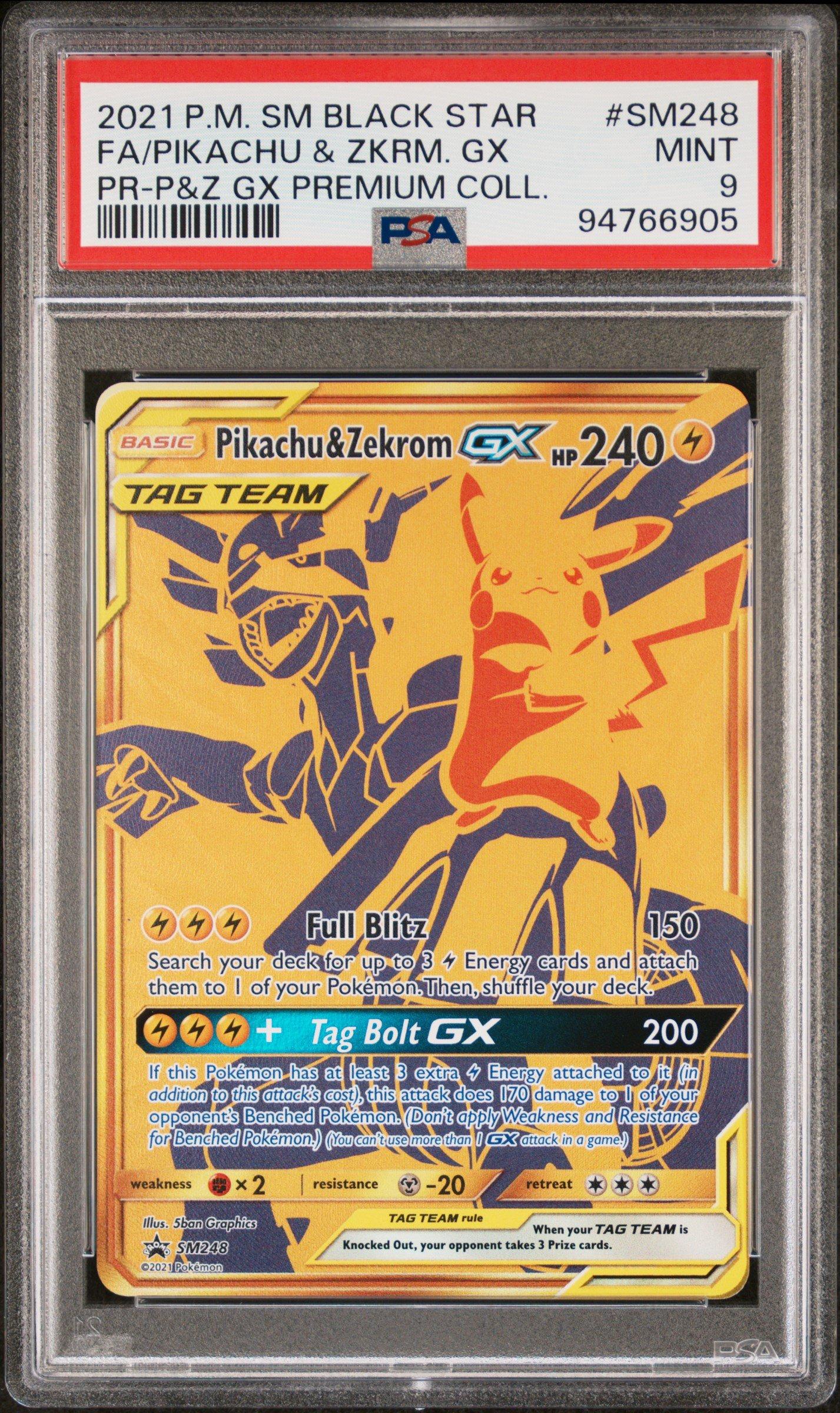 2021 Pokemon Sm Black Star Promo Sm248 Full Art/pikachu & Zekrom Gx Pikachu & Zekrom Gx Premium ...