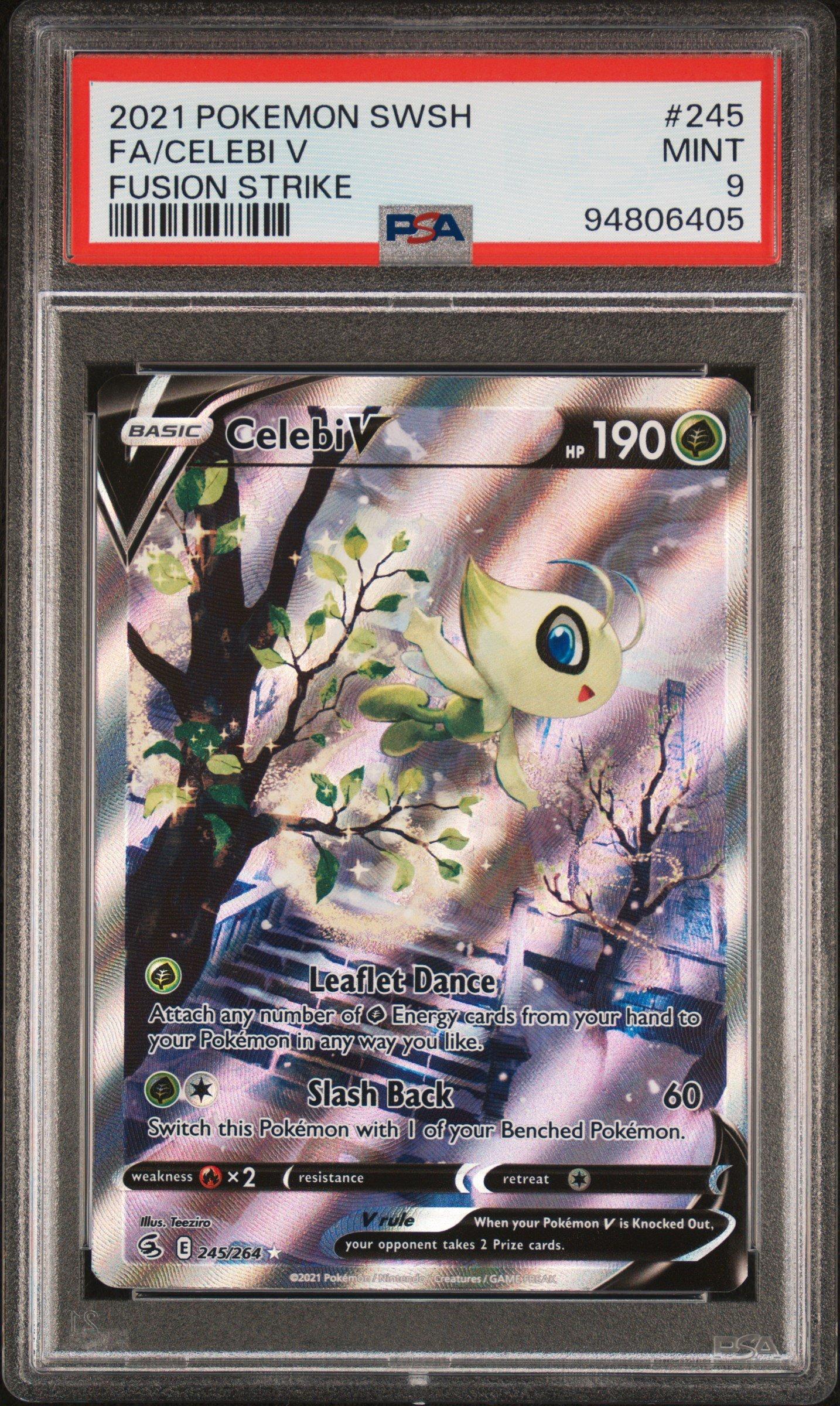 2021 Pokemon Sword & Shield Fusion Strike 245 Full Art/celebi V PSA 9 ...