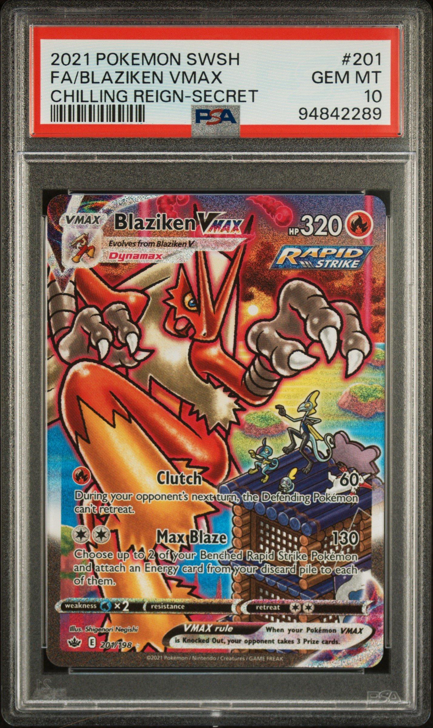 2021 Pokemon Sword & Shield Chilling Reign 201 Full Art/blaziken Vmax Secret PSA 10 | GameStop