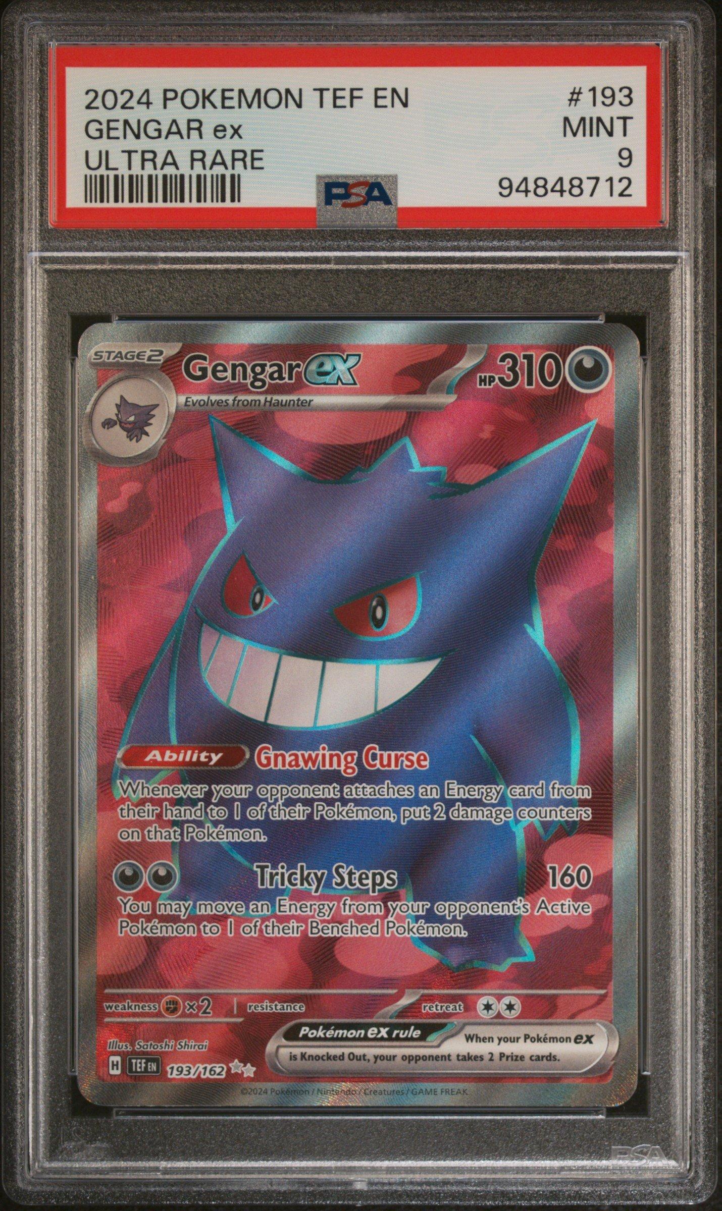 2024 Pokemon Tef En-temporal Forces 193 Gengar Ex Ultra Rare PSA 9 ...