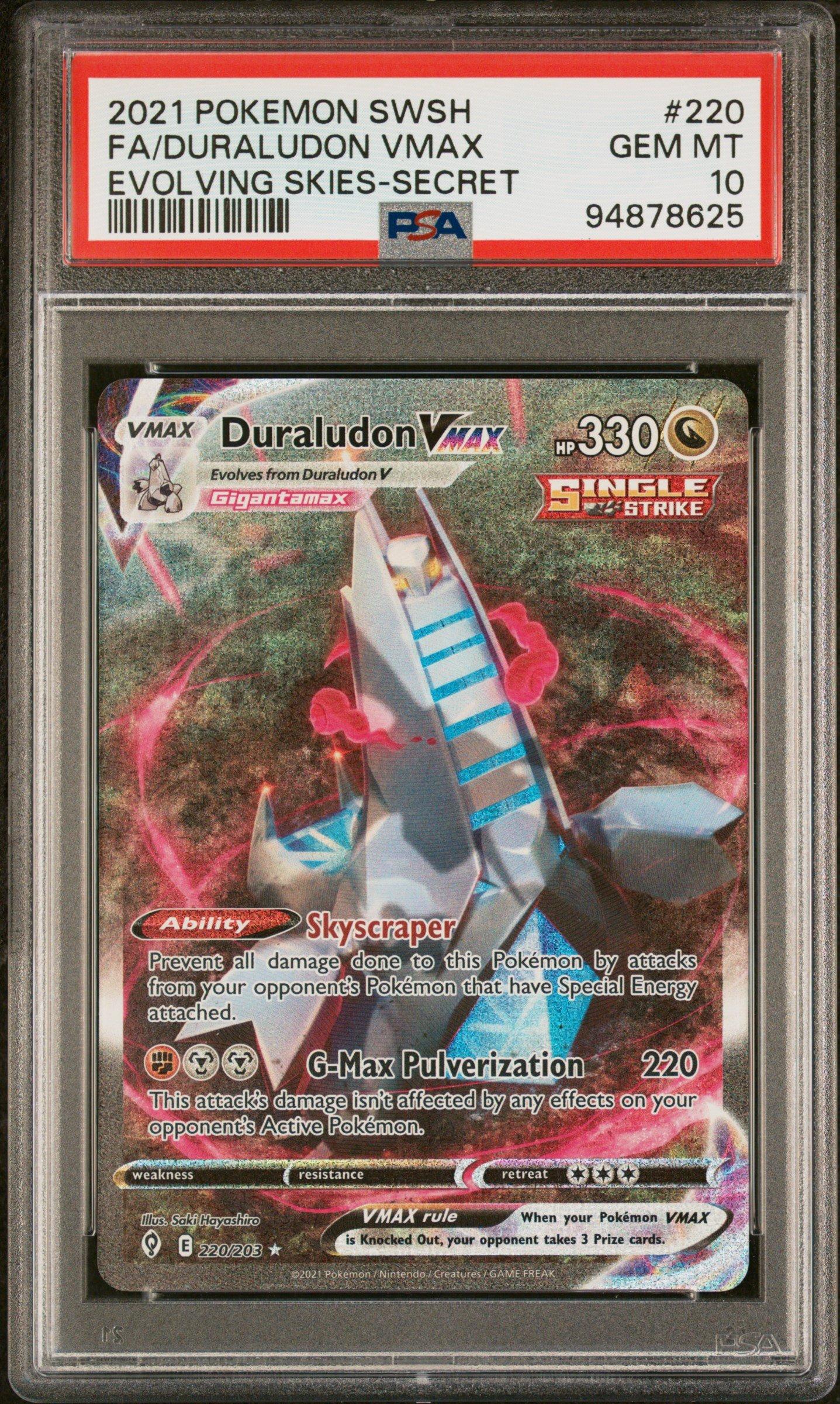 2021 Pokemon Sword & Shield Evolving Skies 220 Full Art/duraludon Vmax Secret PSA 10 | GameStop