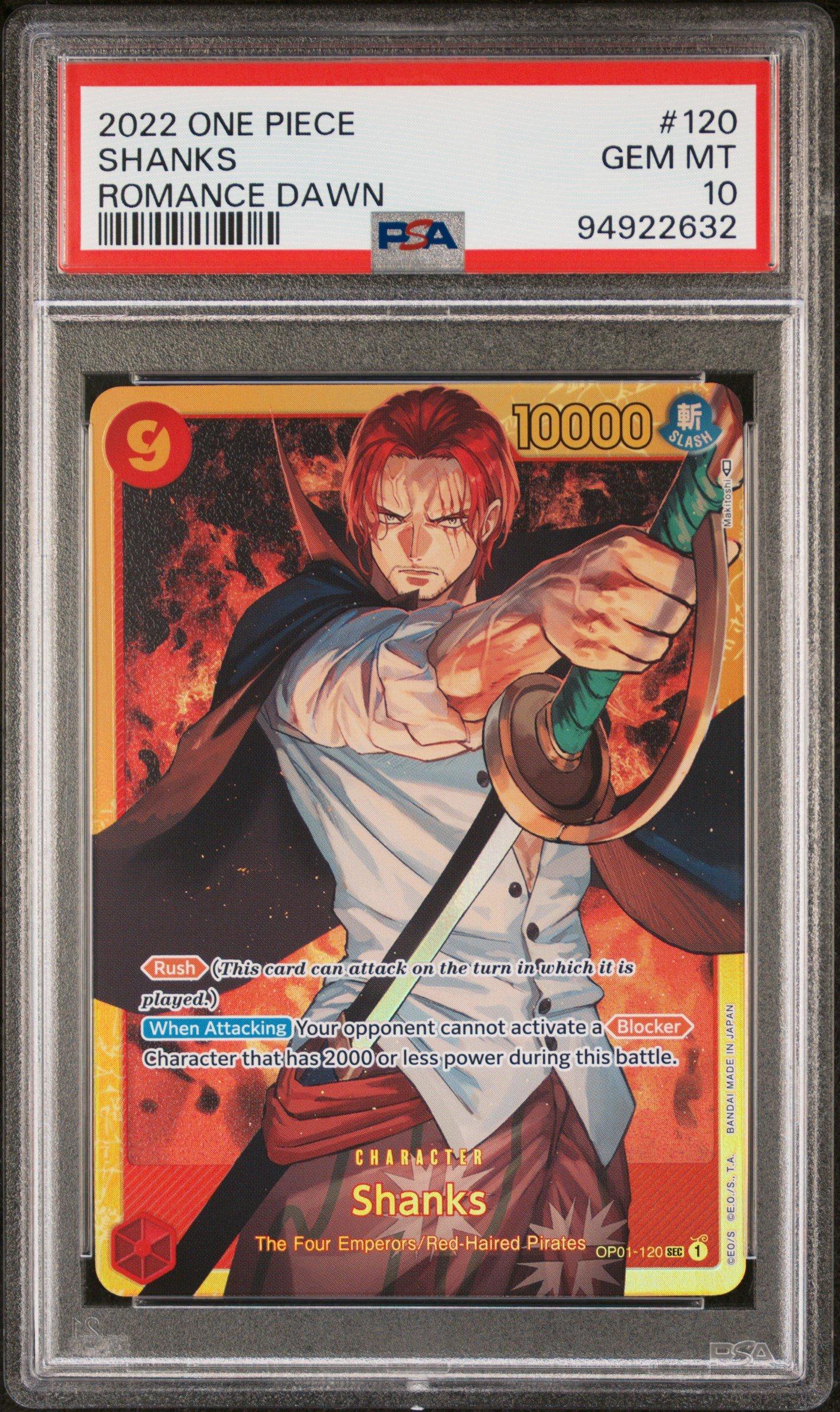 2022 One Piece Op01-romance Dawn 120 Shanks PSA 10 | GameStop