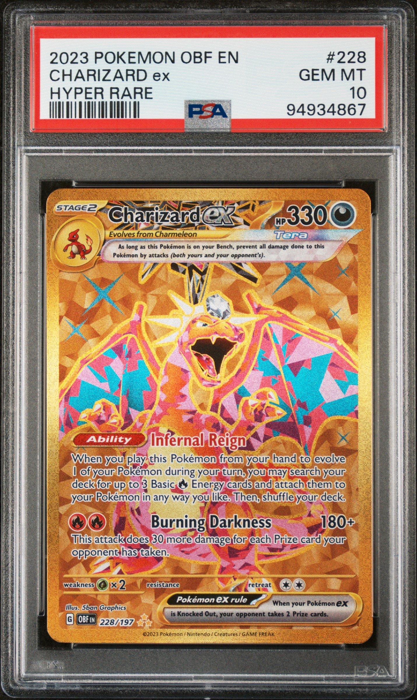 2023 Pokemon Obf En-obsidian Flames 228 Charizard Ex Hyper Rare PSA 10 ...