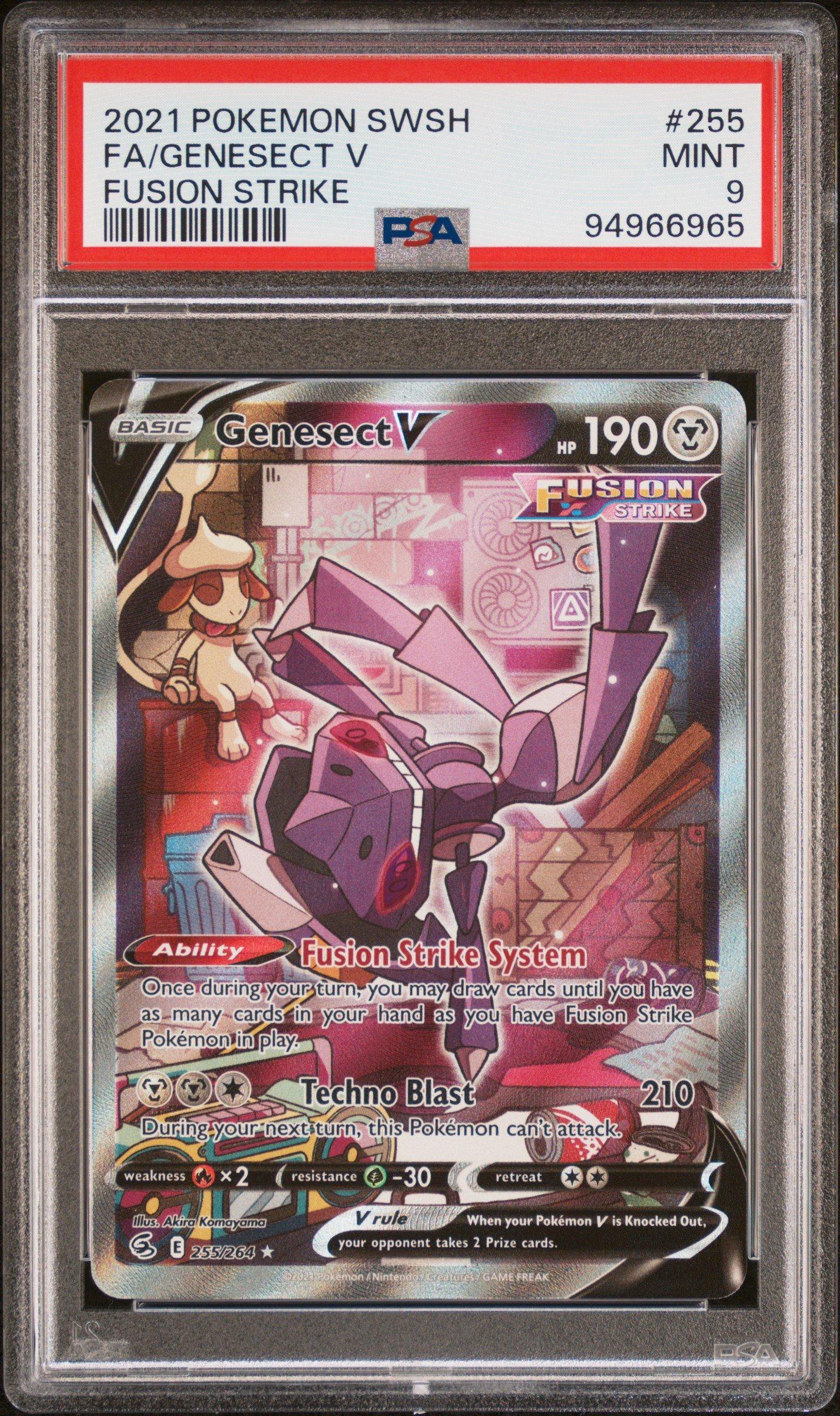 2021 Pokemon Sword & Shield Fusion Strike 255 Full Art/genesect V PSA 9 ...