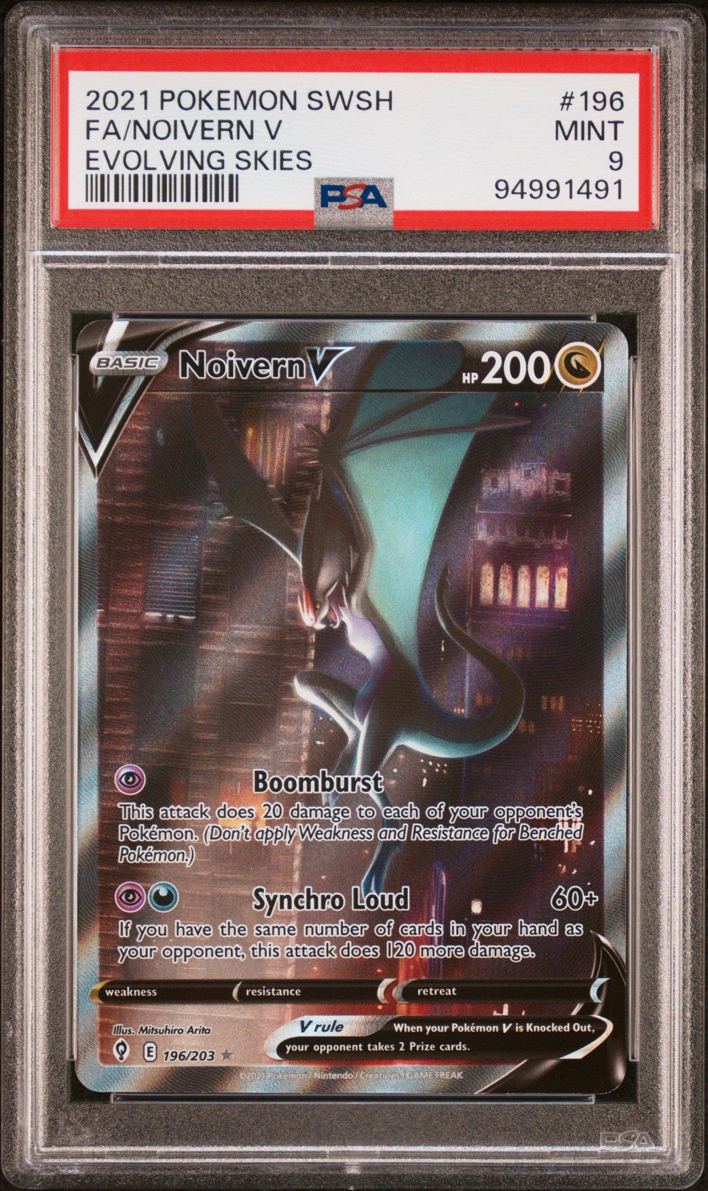 2021 Pokemon Sword & Shield Evolving Skies 196 Full Art/noivern V PSA 9 ...