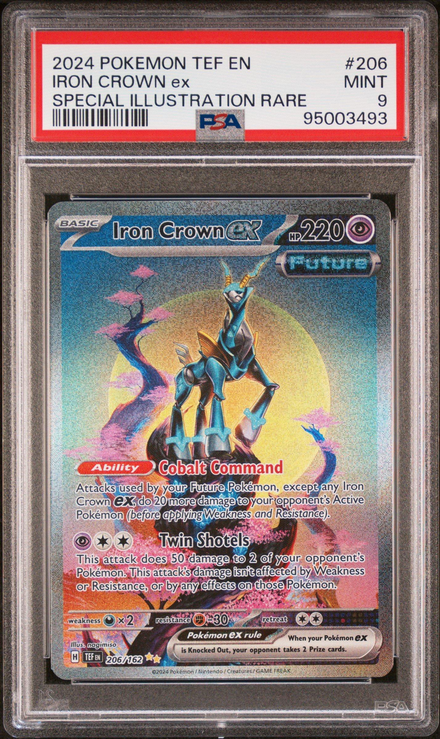 2024 Pokemon Tef En-temporal Forces 206 Iron Crown Ex Special Illustration Rare PSA 9 | GameStop