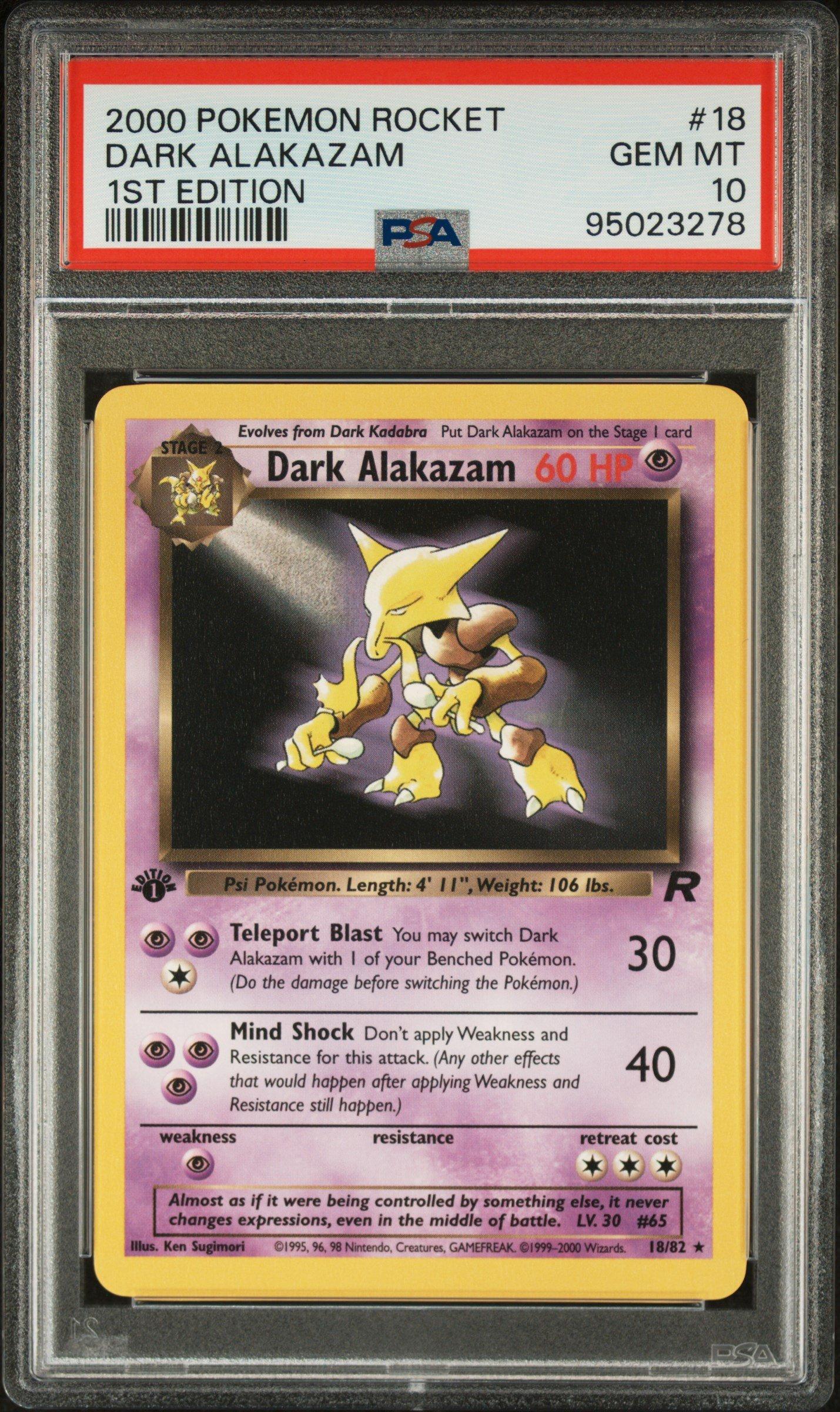 2000 Pokemon Rocket 18 Dark Alakazam 1st Edition PSA 10 | GameStop