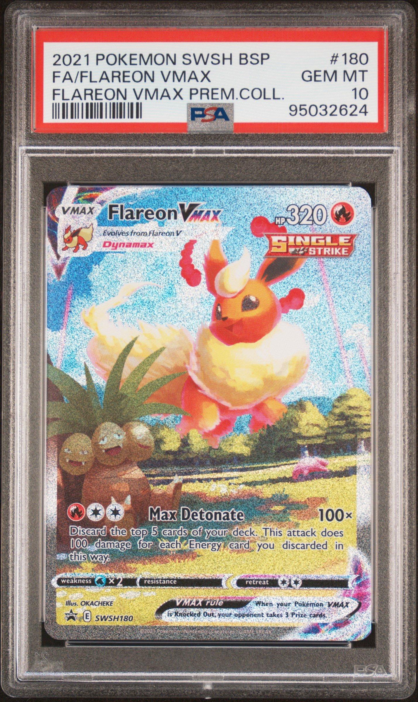 2021 Pokemon Swsh Black Star Promo 180 Full Art/flareon Vmax Flareon ...