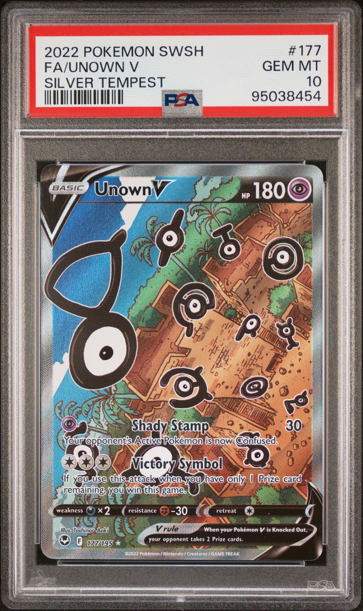 2022 Pokemon Sword & Shield Silver Tempest 177 Full Art/unown V PSA 10 ...